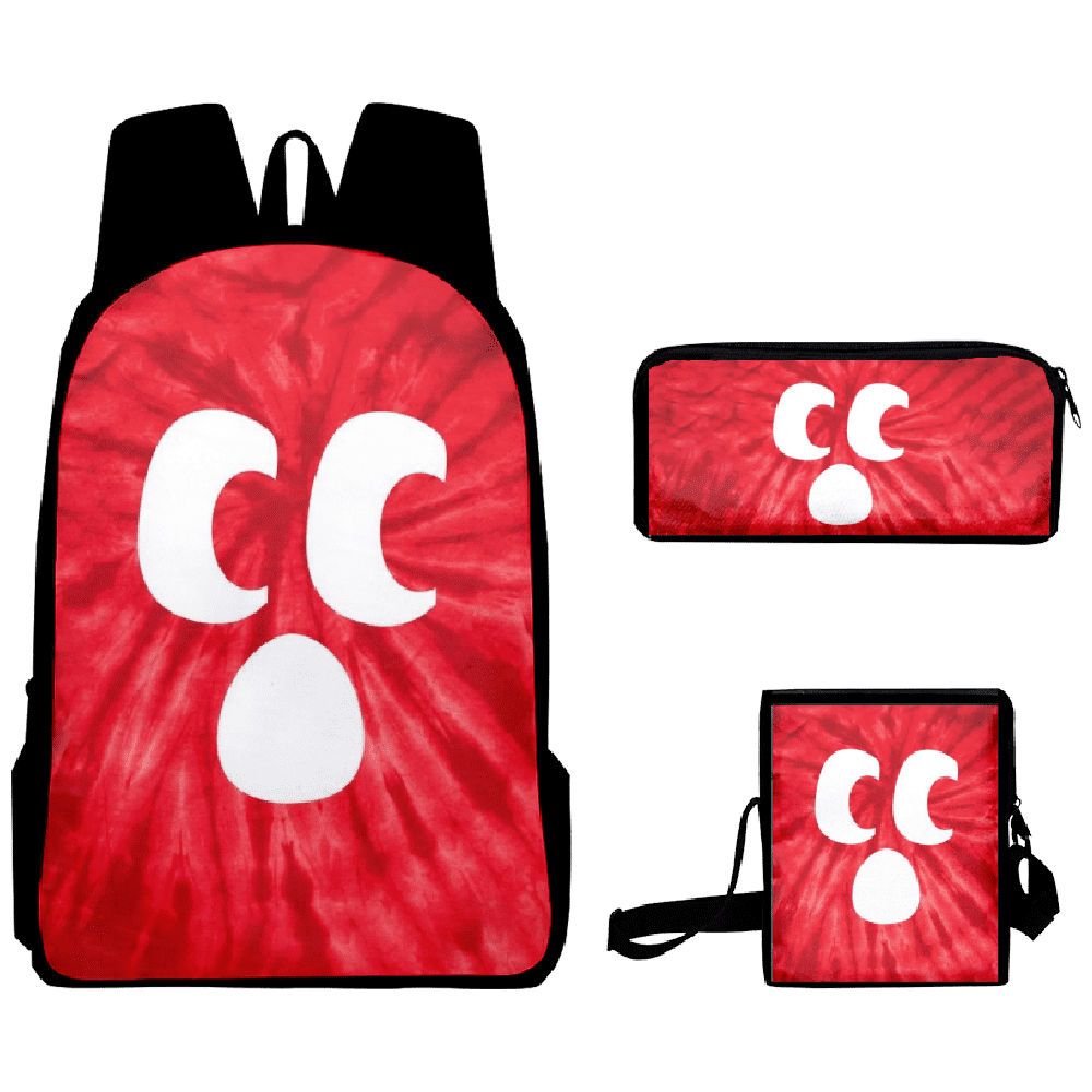 Diamond Craftee Face Tie Dye Backpacks 3 Piece Set Funny Cartoon ...