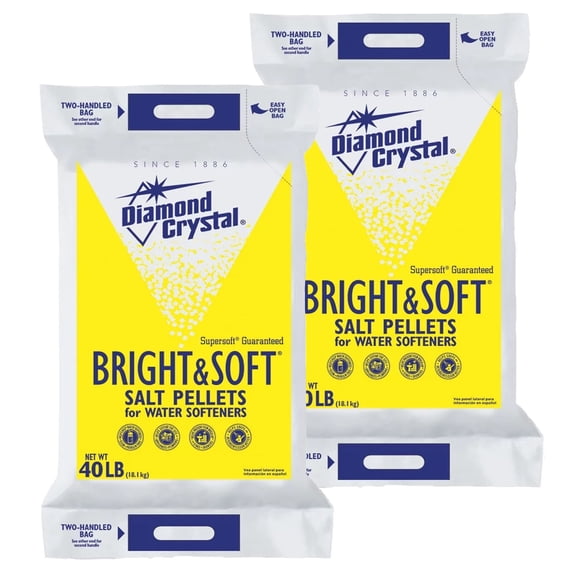 Diamond Crystal Water Softener Salt Pellets, 40 lb Bag, 2-Pack, 99.8% ...