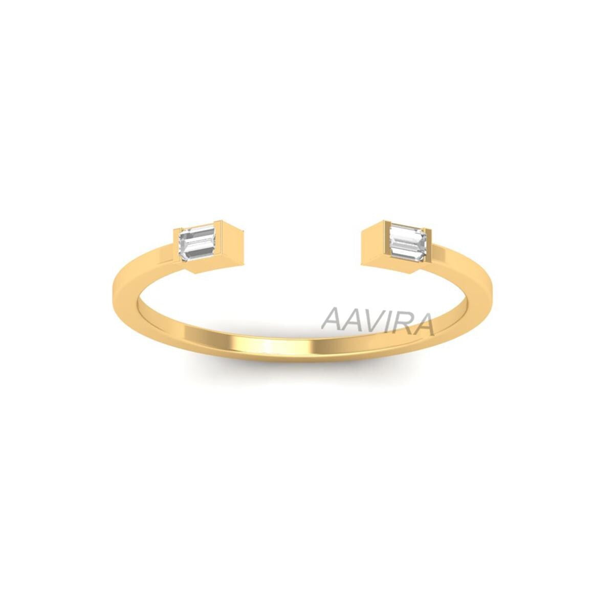 Diamond Cuff Ring, Open Wedding Band, Baguette Cuff Ring for Women ...