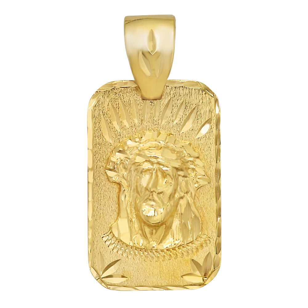 Diamond-Cut 14k Gold Heavy Plated Face of Jesus Pendant Face Of Jesus ...
