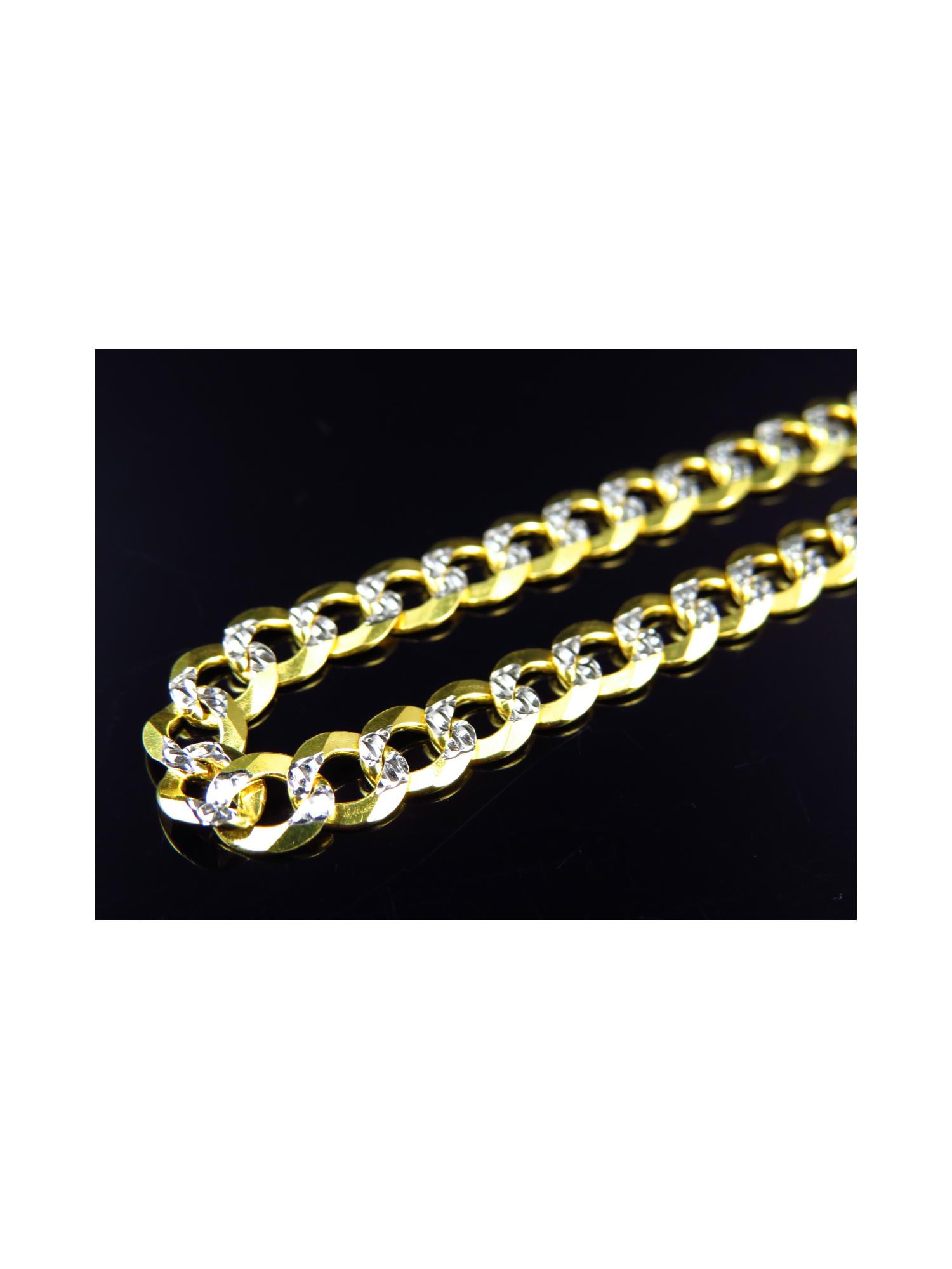 Diamond Cut Curb Cuban Link Chain in 10K Yellow Gold (5.5MM) 18-30 ...