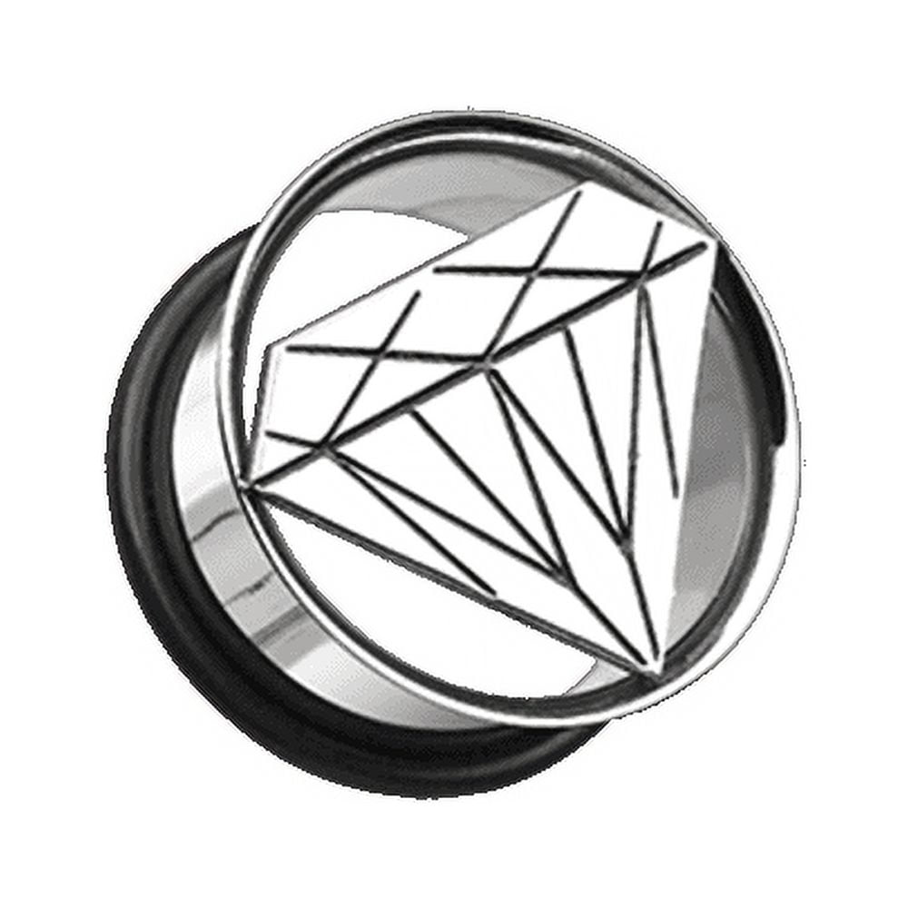 Diamond Cut Hollow Steel Single Flared Ear Gauge Plug Earrings ... Diamond Cut Hollow Steel Single Flared Ear Gauge Plug Earrings ...