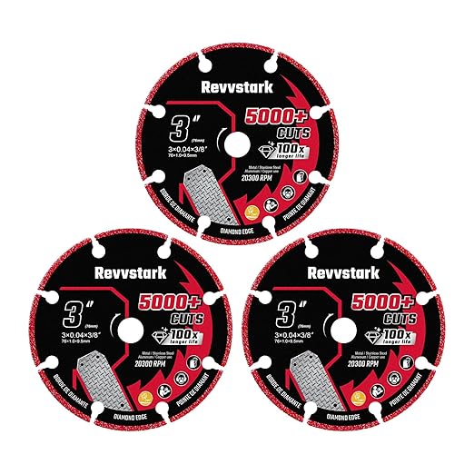 Diamond Cutting Wheel 3 x 3/8 Inch for Metal, Meatl Cutting Disc, Cut Off Wheel 3 Inch for Metal ...