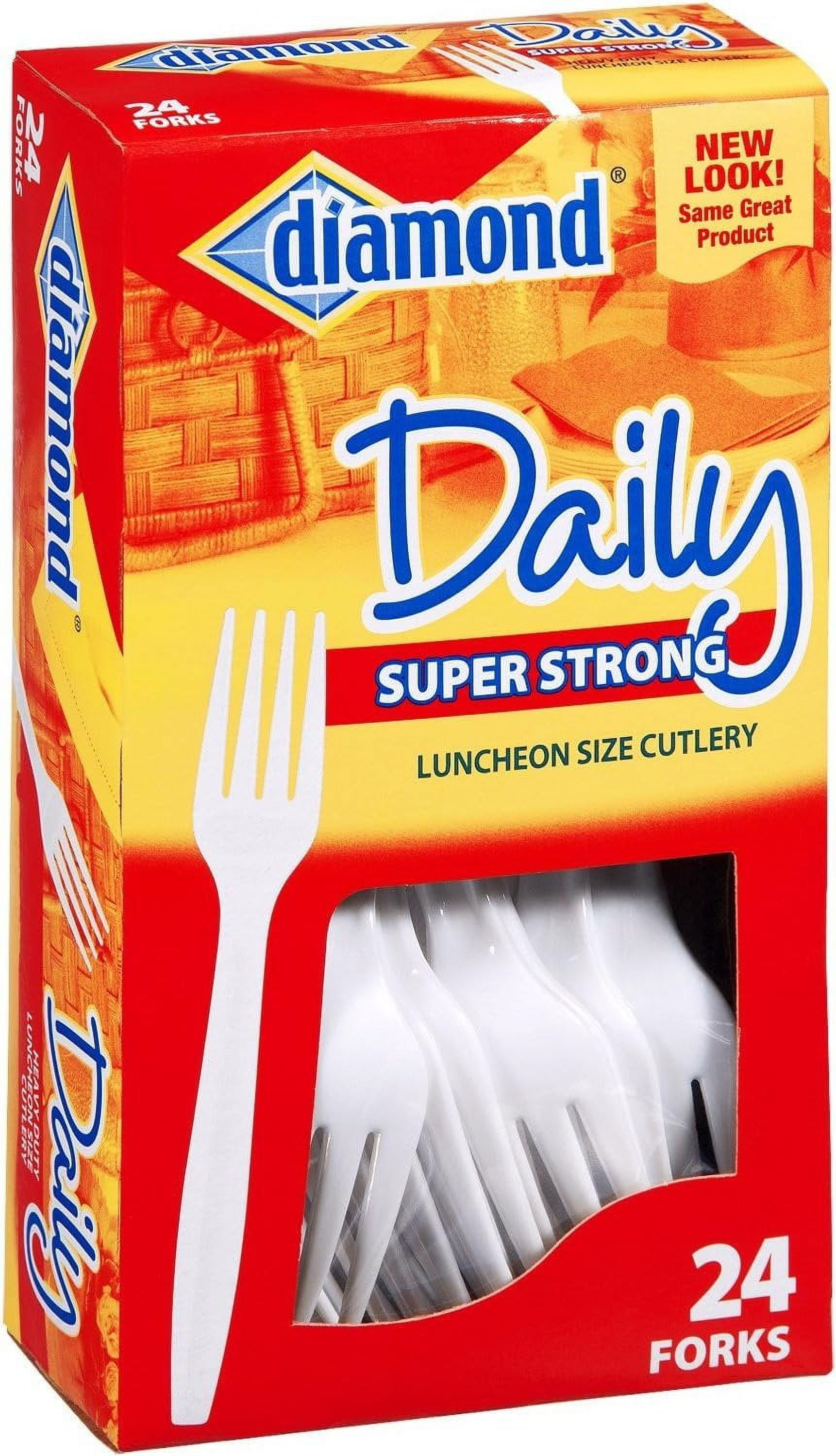 Diamond Daily Super Strong Luncheon Size Forks 24 ct Pack of 24 ...