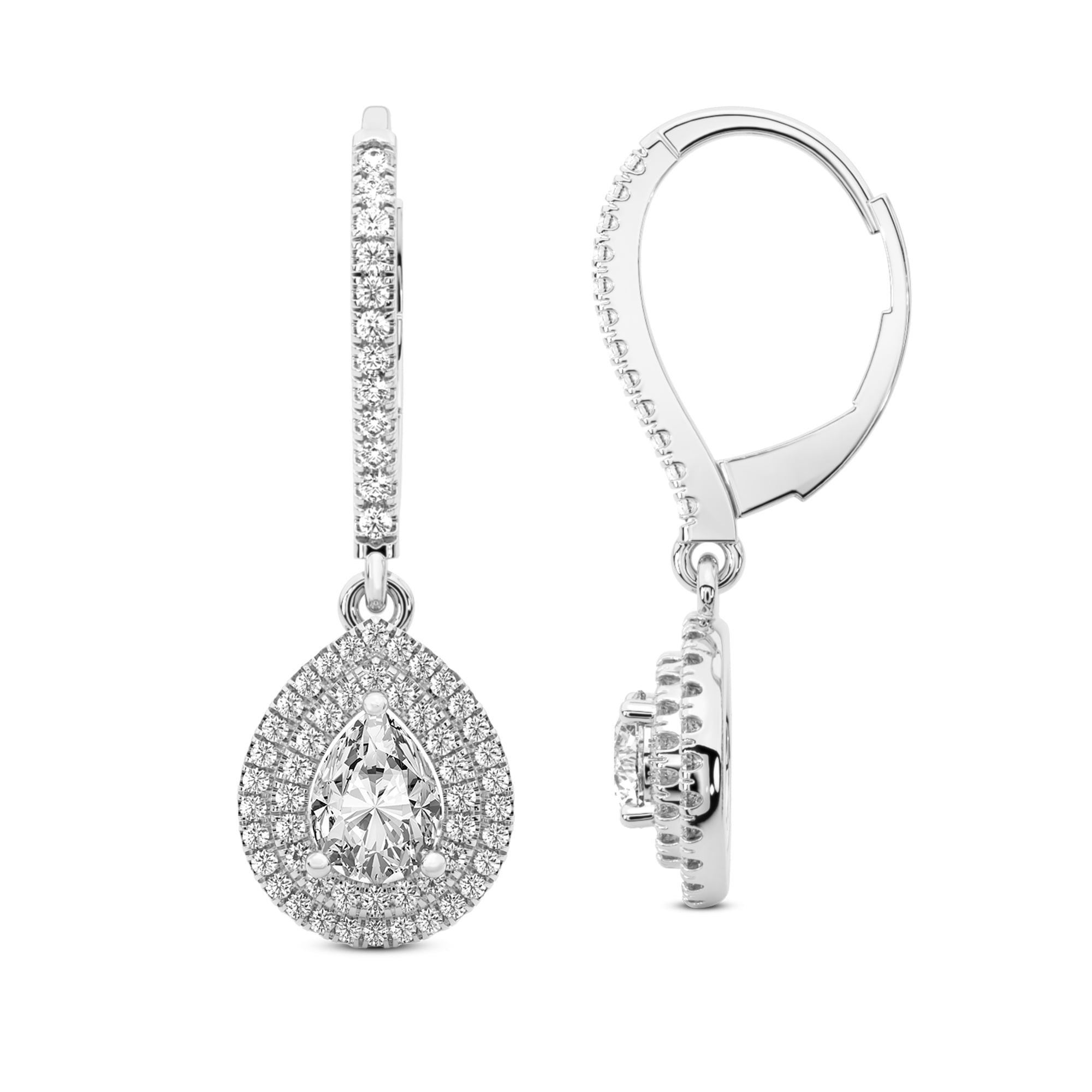 Diamond Dangle Earring | 1 Ct IGI Certified Pear Shape Lab Grown ...