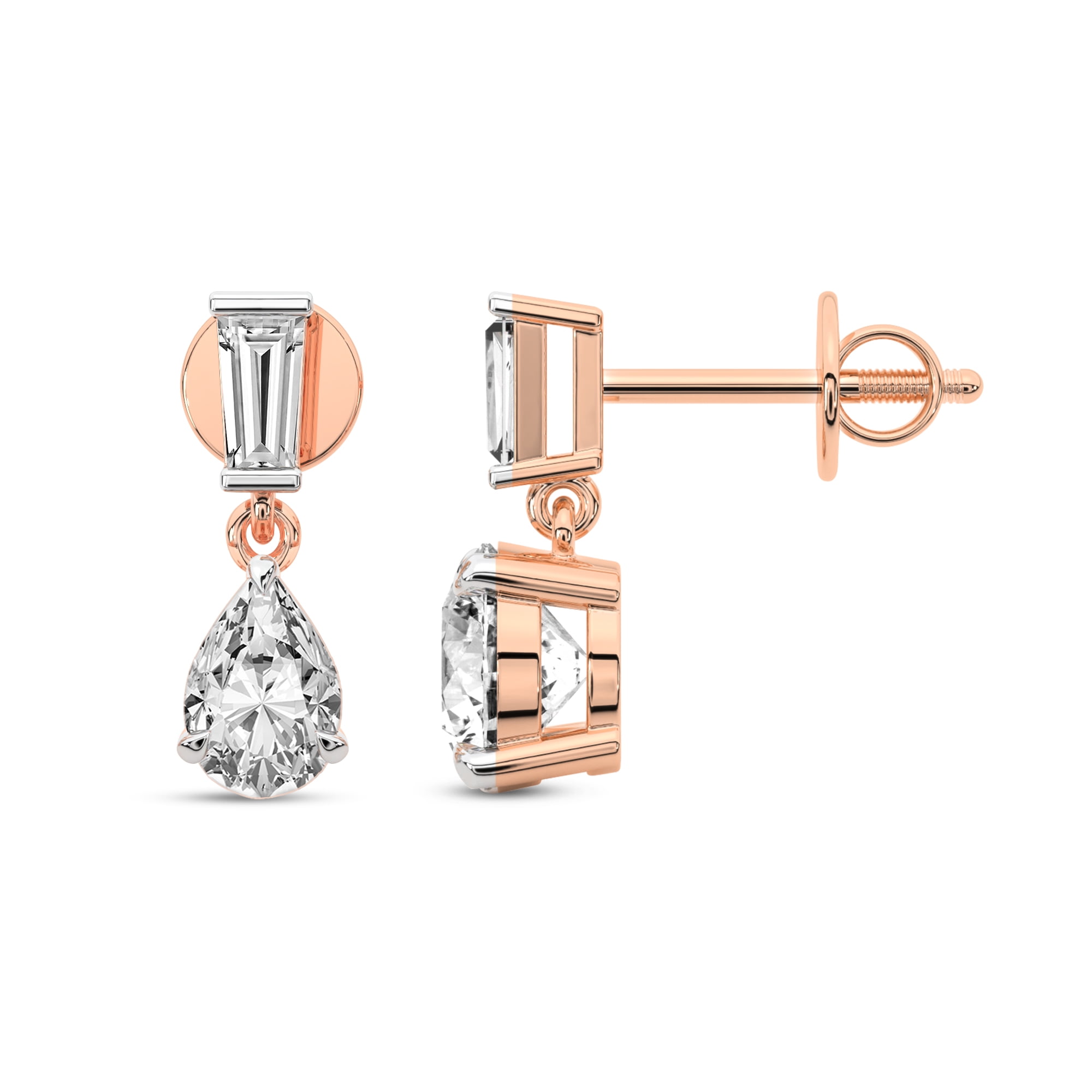 Diamond Dangle Earring | 4 Carat IGI Certified Pear Shape Lab Grown ...