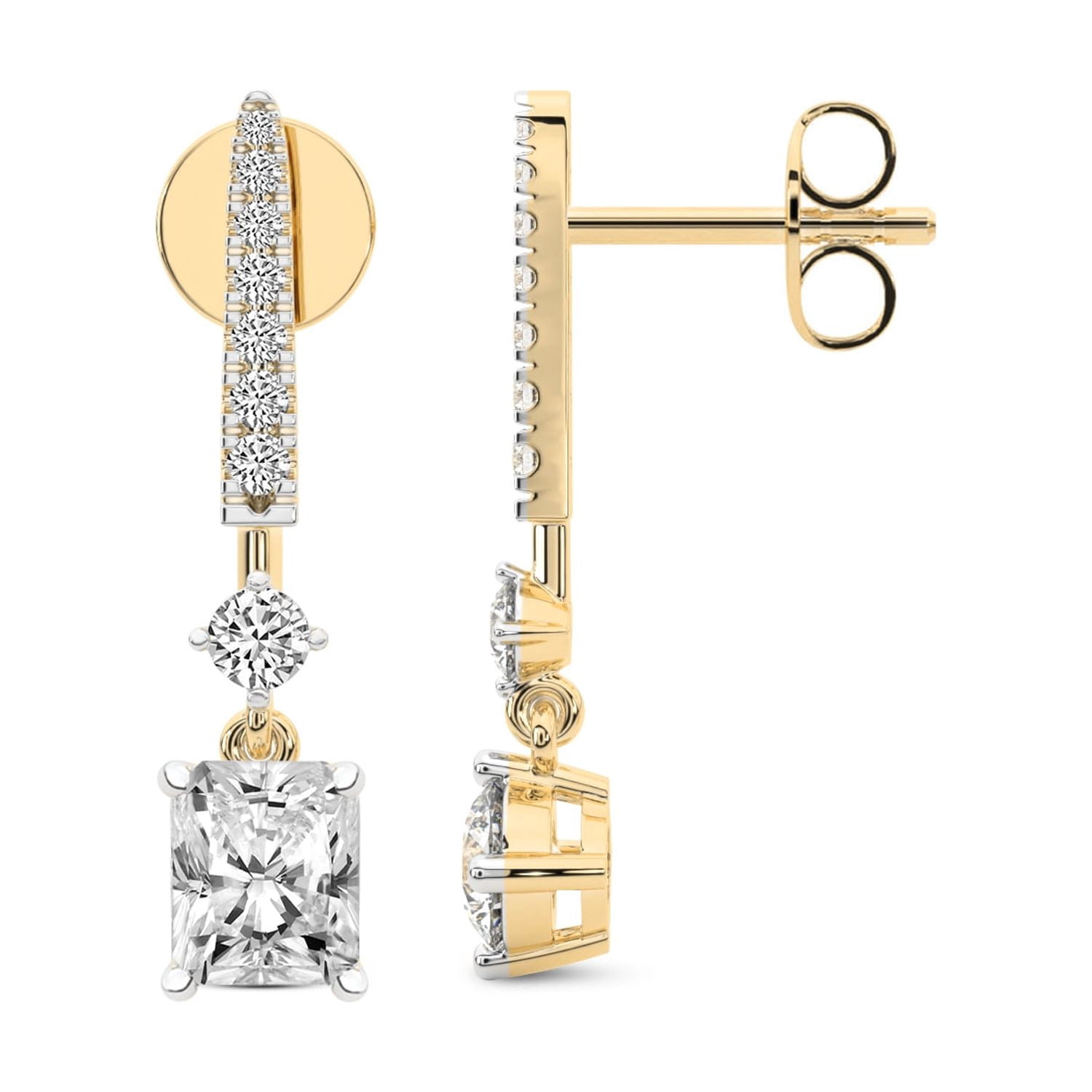 Diamond Dangle Earring| 4 Ct IGI Certified Radiant Shape Lab Grown ...