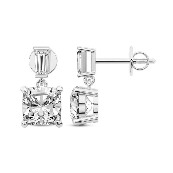 Diamond Dangle Earring | 8 Carat IGI Certified Cushion Shape Lab Grown ...