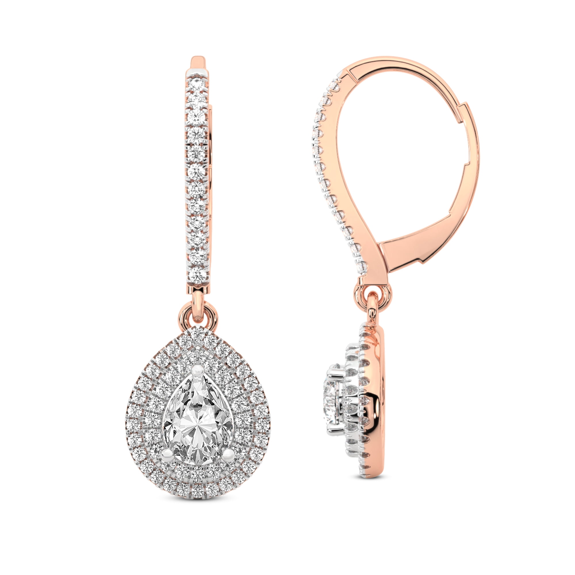 Diamond Dangle Earring | 8 Ct IGI Certified Pear Shape Lab Grown ...