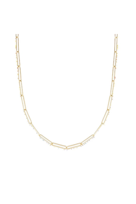 Diamond Paper Clip Necklace