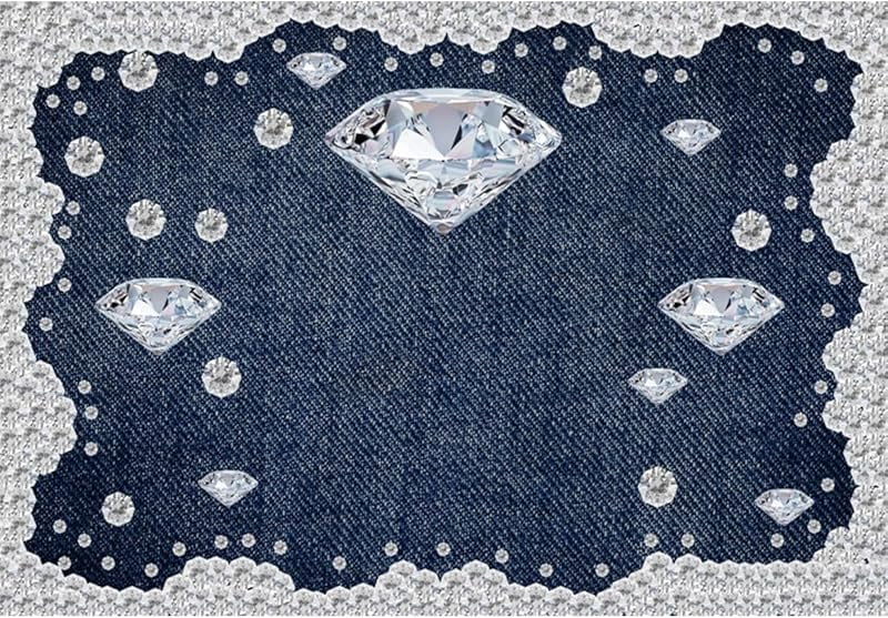 Diamond Denim Backdrop 7x5ft Blue Jeans Retro Vinyl Photography ...