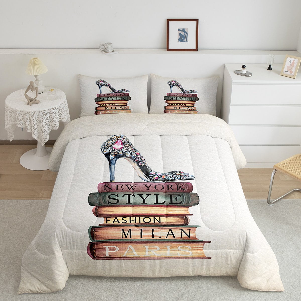 Diamond Designer Shoes Comforter Set Modern Fashion Design Bedding ...