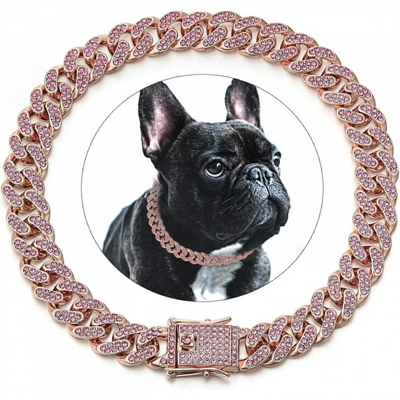 Diamond Dog Chain Collar Cuban Gold Chains for Dogs and Cats 15MM Bling ...