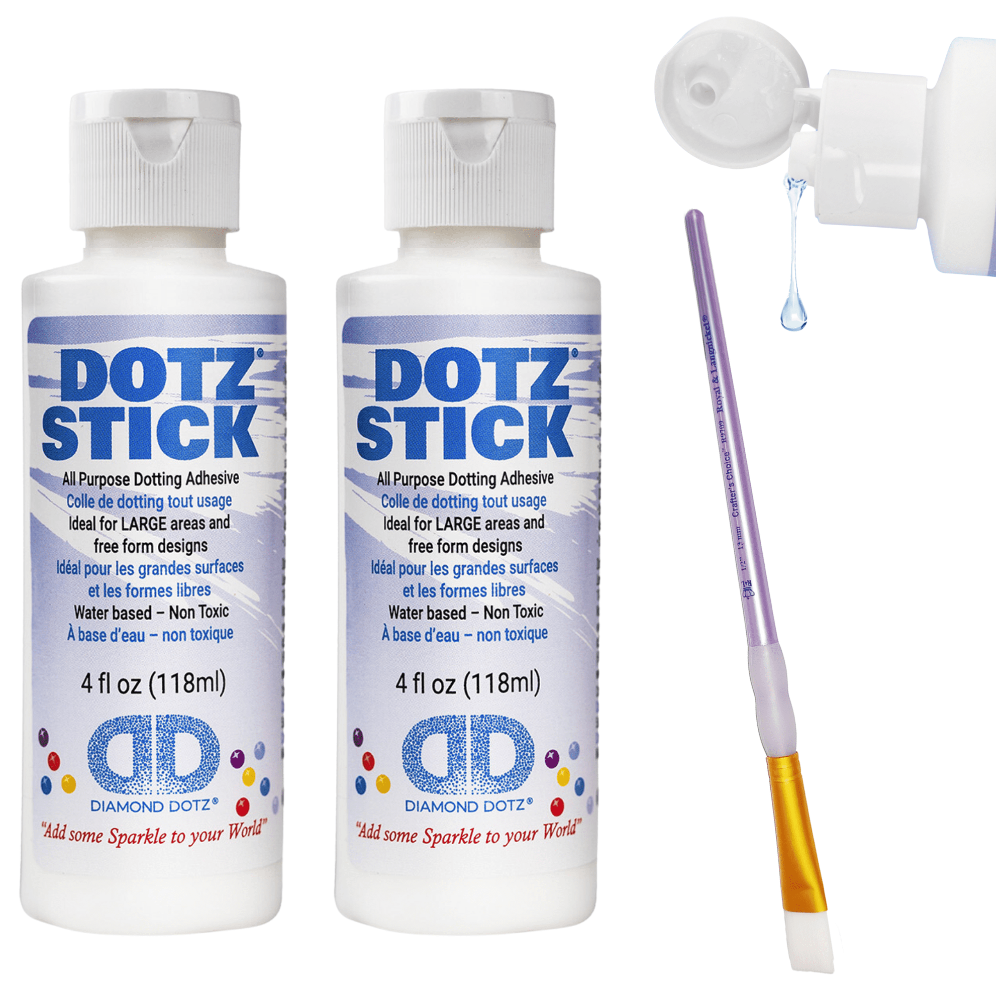 Diamond Dotz Accessories Dotz Stick 2pc with brush, Clear Diamond Dotz ...