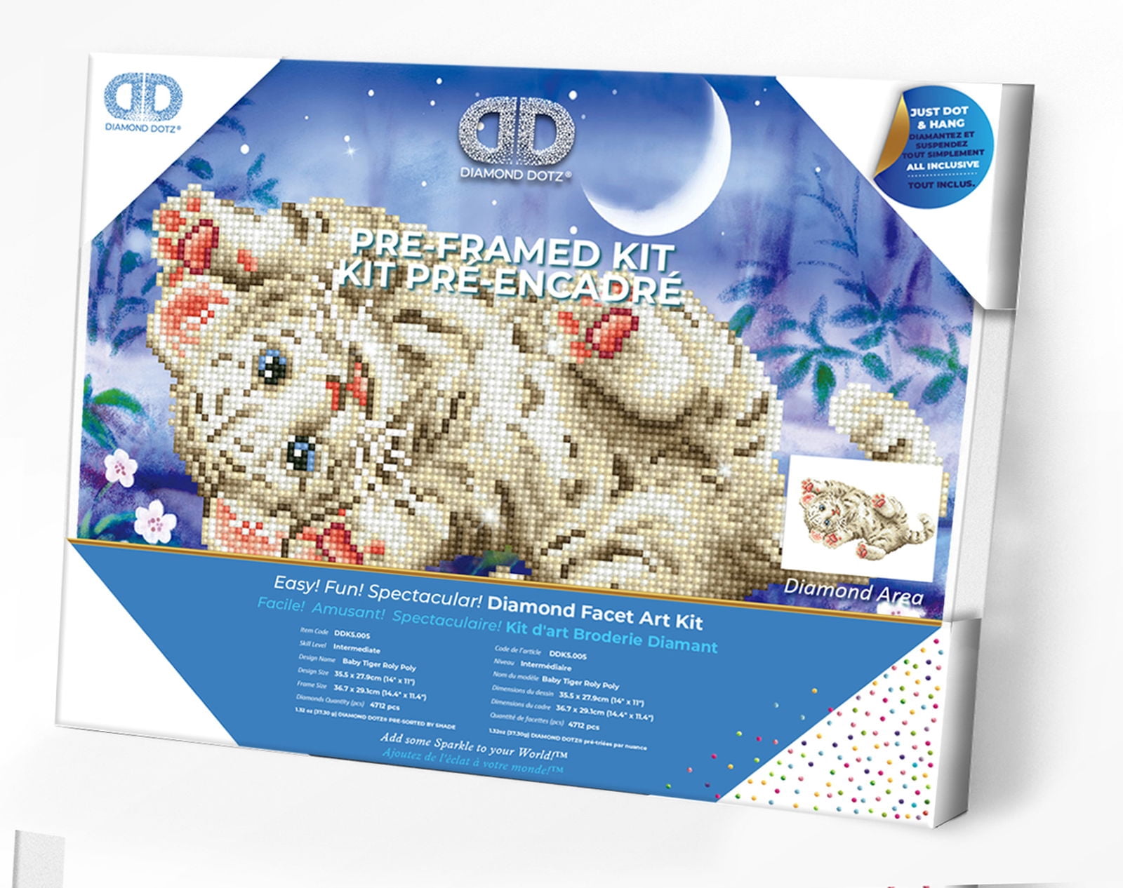 Diamond Dotz Baby Tiger Roly Poly with Frame Animal Diamond Painting ...