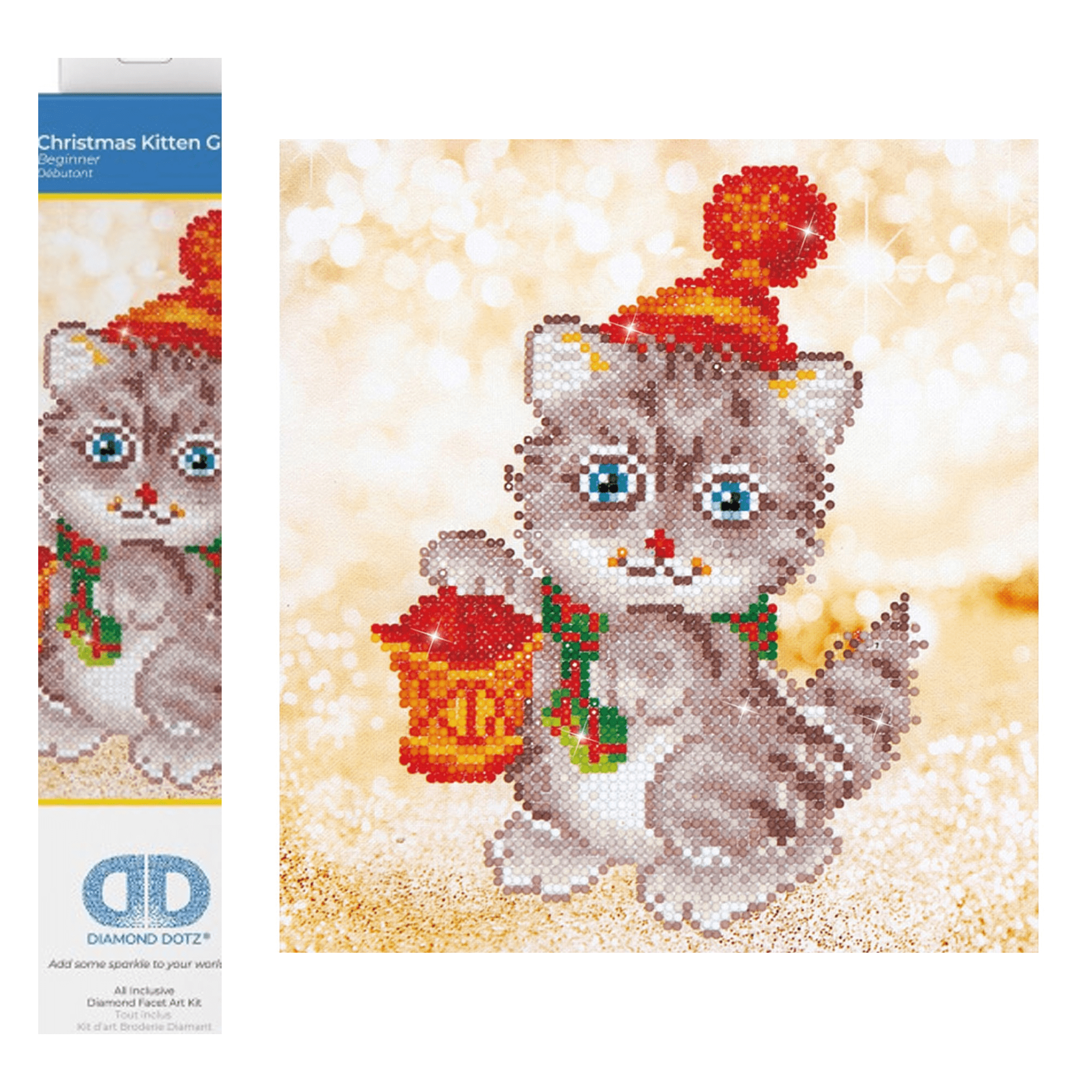 Diamond Dotz Christmas Kitten Glow Cat Diamond Painting Kits for Adults ...