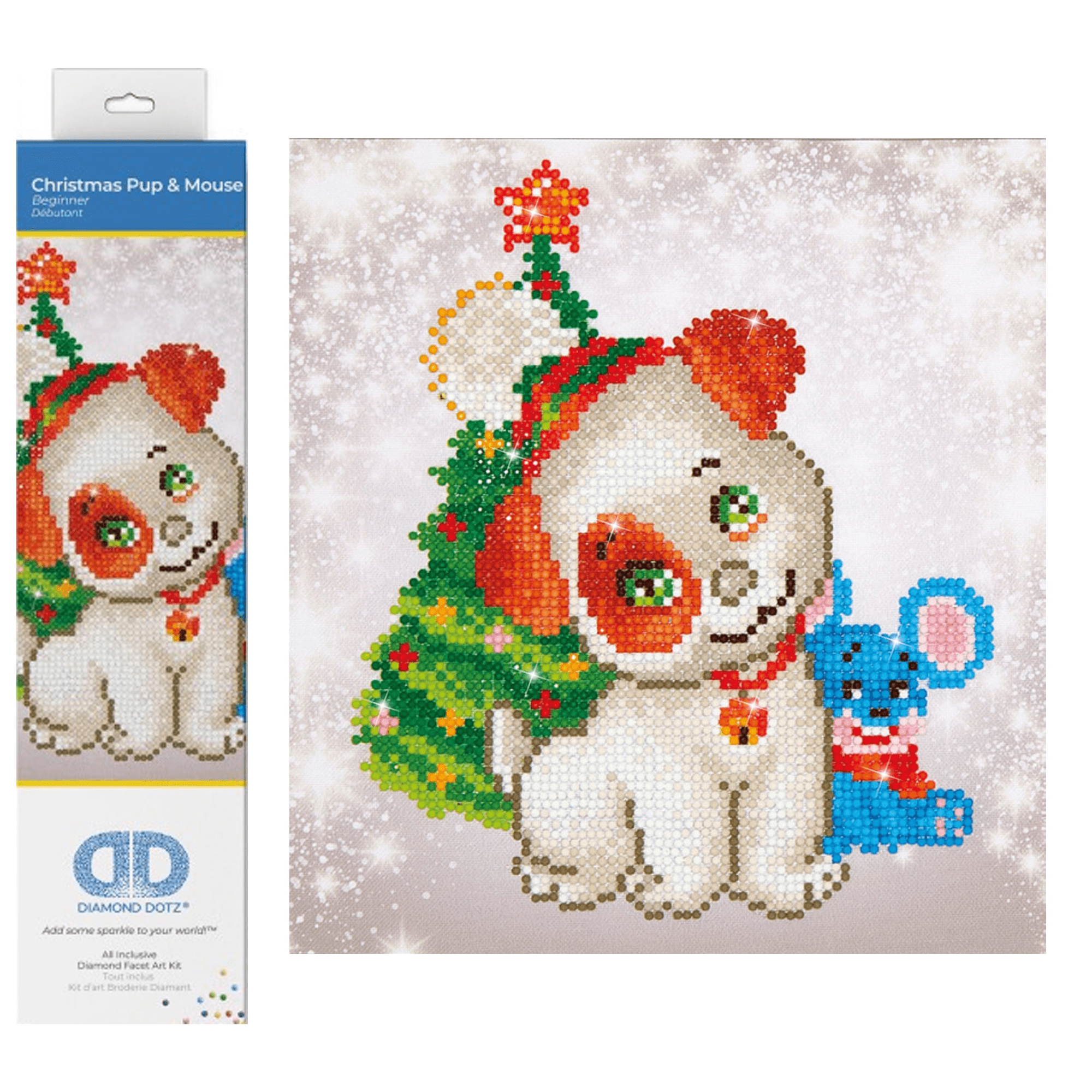 Diamond Dotz Christmas Pup & Mouse Winter Diamond Painting Kits for Adults - Diamond Art Kits a ...