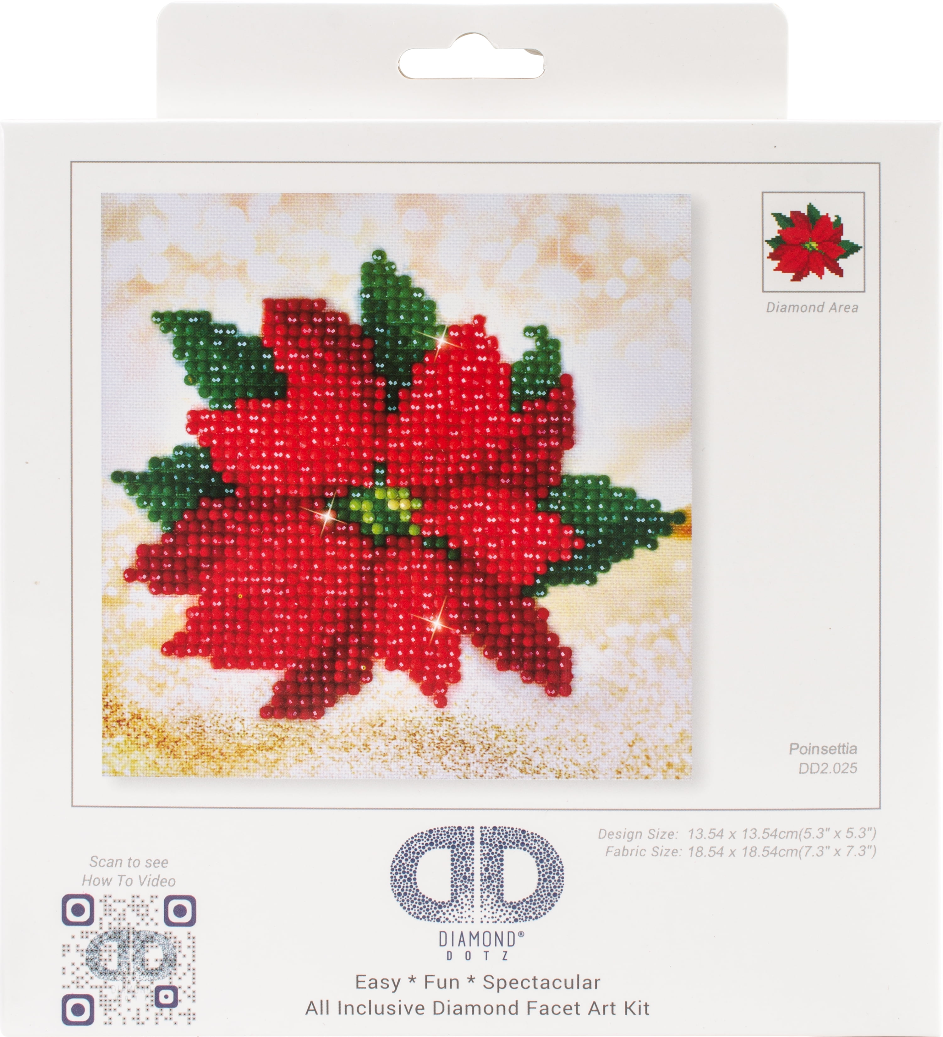 Diamond Dotz Diamond Art Kit 8"X8"-Poinsettia - Walmart.com