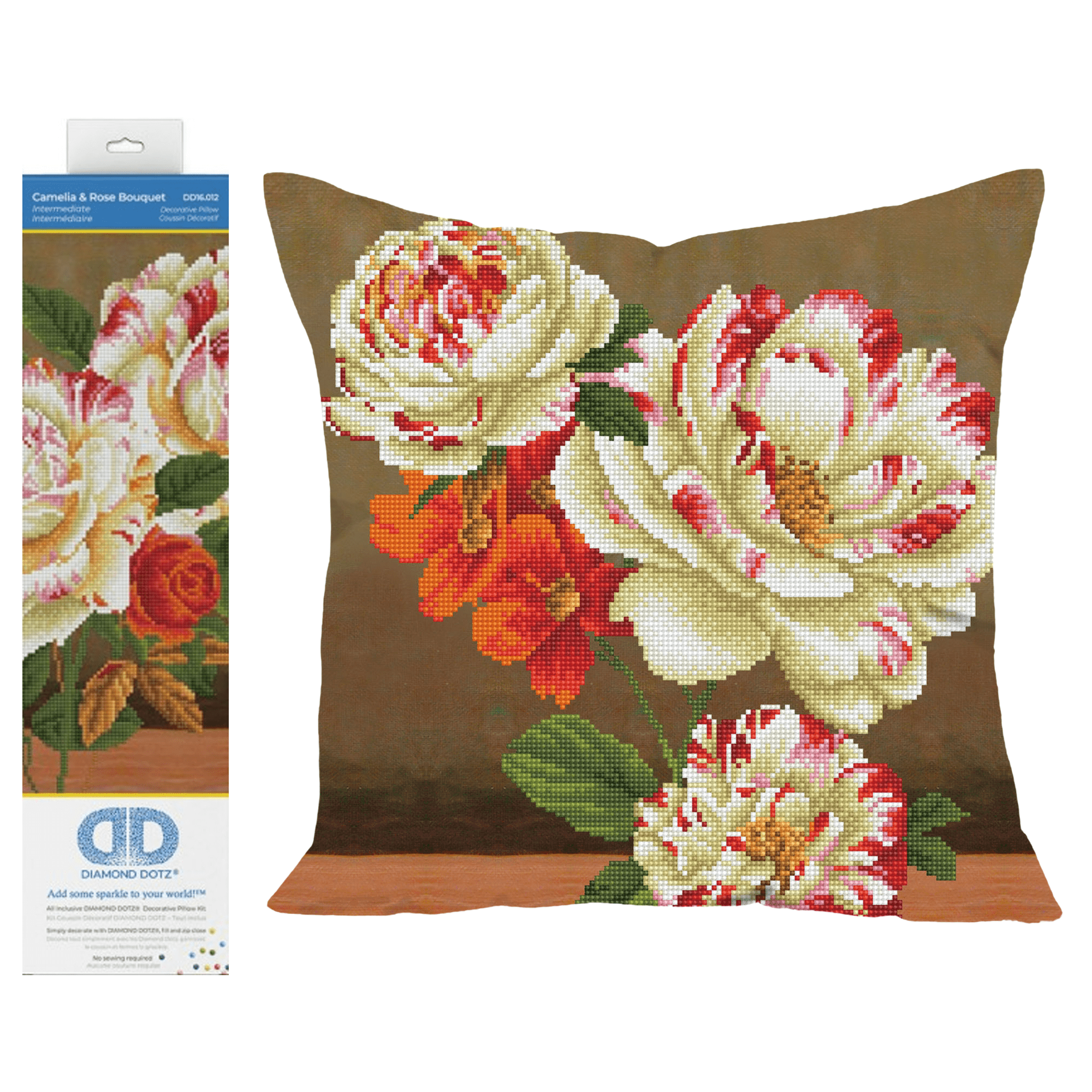 Diamond Dotz Diamond Embroidery Pillow Facet Art Kit-Camellia & Lily ...