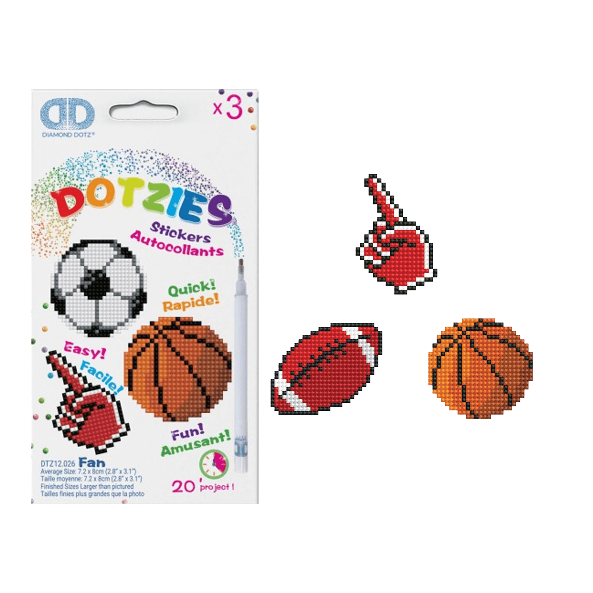 Diamond Dotz FAN - Soccer Ball - Basket Ball - Fan Hand Diamond ...