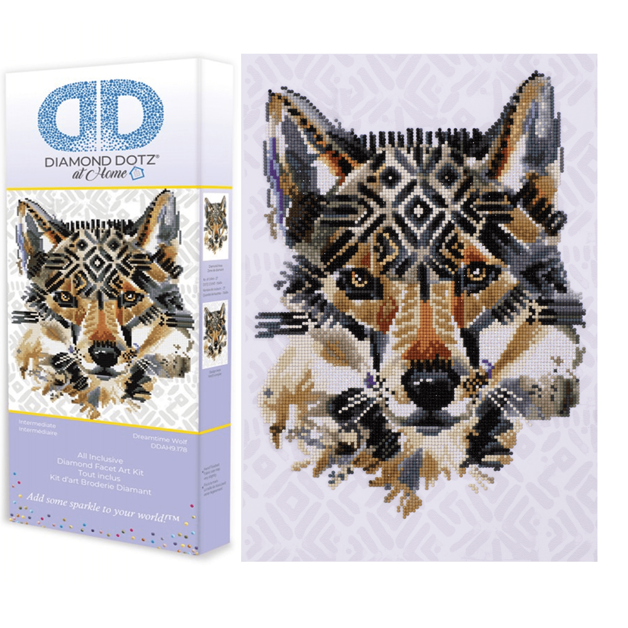 Diamond Dotz at Home - Dreamtime Wolf, Partial Drill, Round Dotz, Diamond Painting Kits, Diamond ...