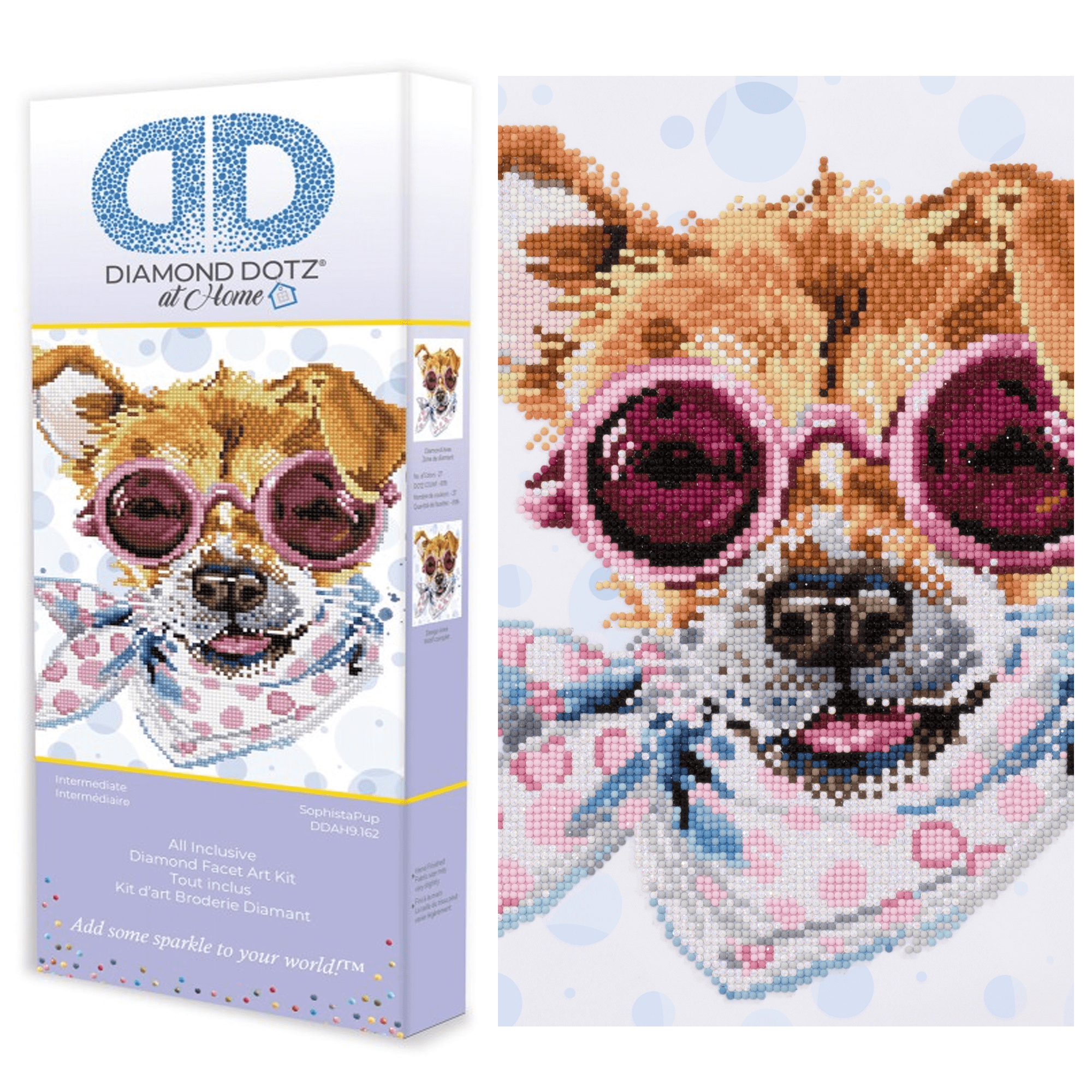 DIAMOND DOTZ¬Æ SophistaPup Art Kit - Partial Drill Round Dotz, Adults ...