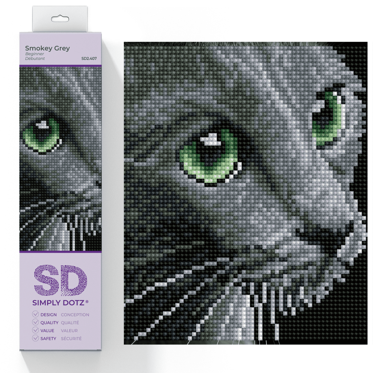 Diamond Dotz Kits - Smokey Grey, Full Drill, Round Dotz, Cat Diamond ...