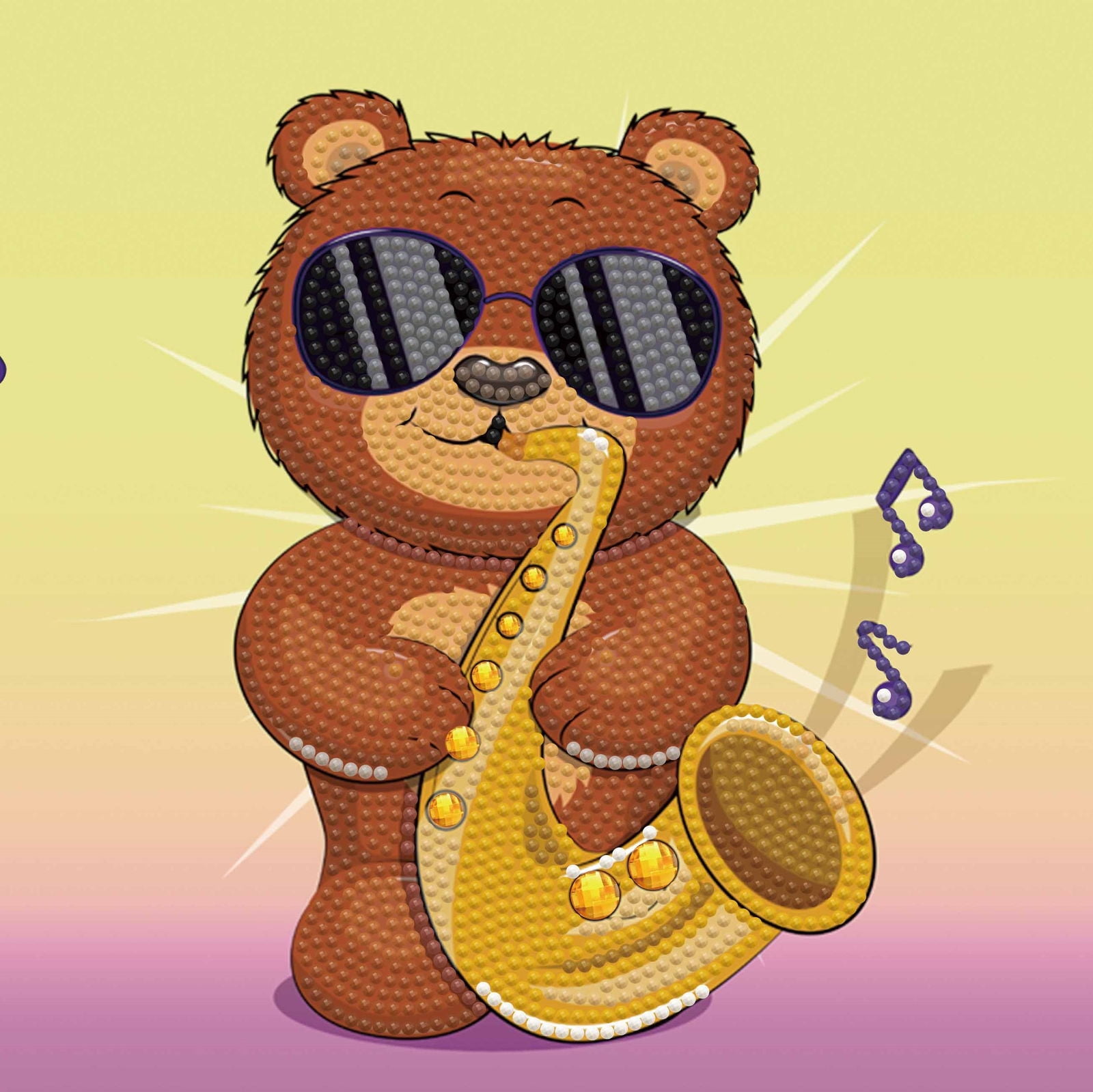 Diamond Dotz Sax Bear Dotz Box Animal Diamond Painting Kits for Adults ...