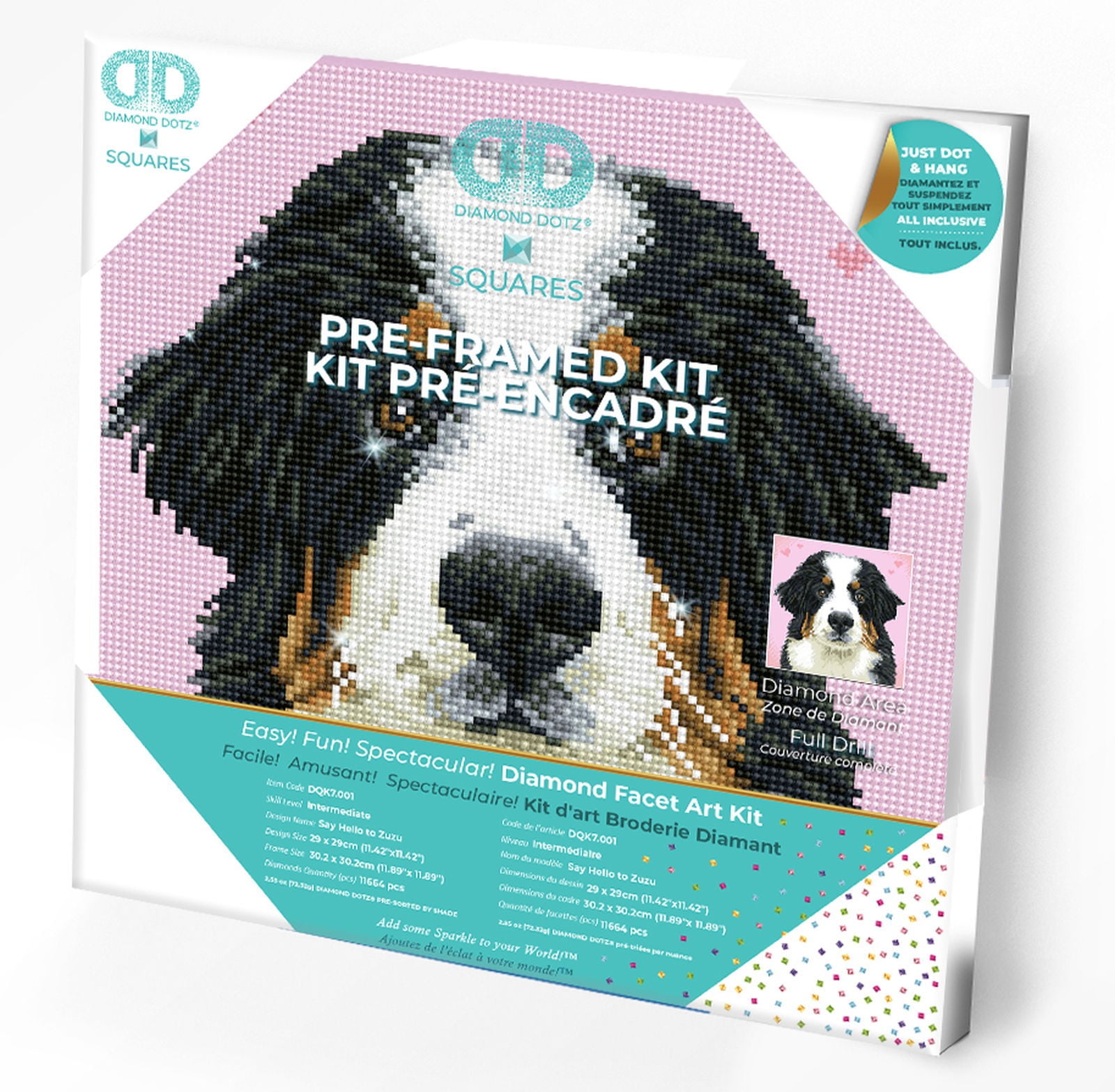 Diamond Dotz Say Hello to Zuzu - Pre-Framed Kit Dog Diamond Painting ...
