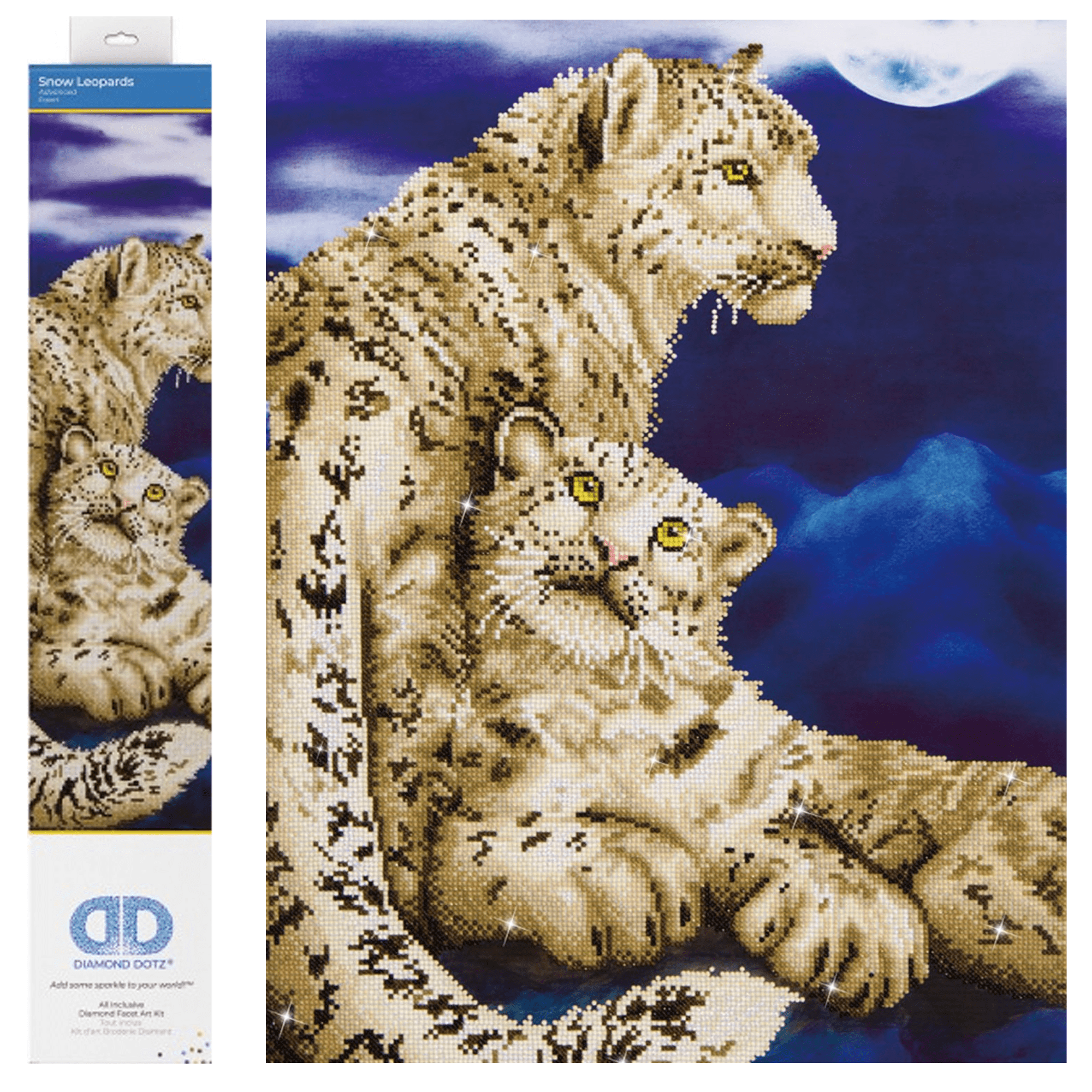 Diamond Dotz Snow Leopards Animal Diamond Painting Kits for Adults ...