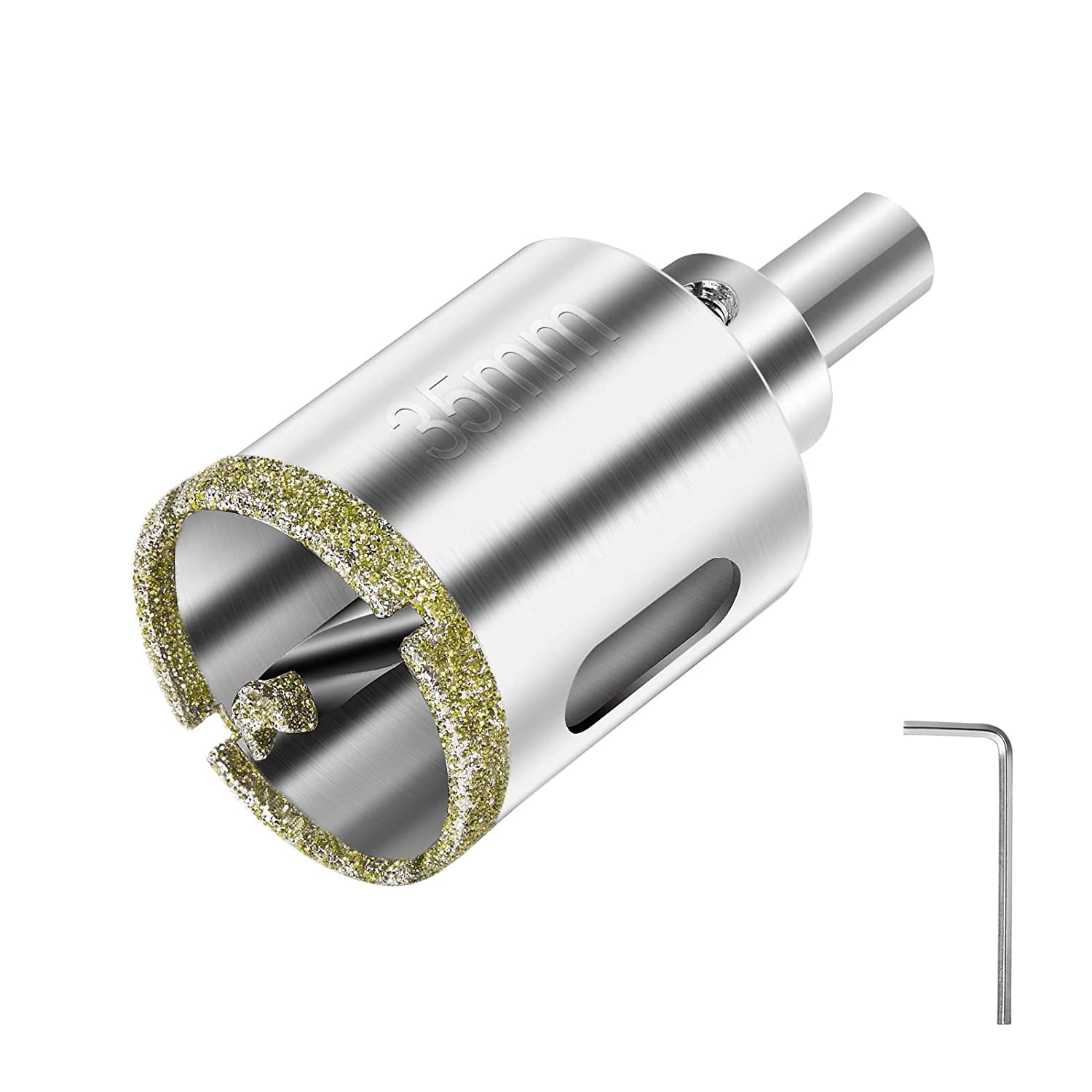 Diamond Drill Bit, 35mm Drill with Center Guide Bit, Glass Hole Saw ...