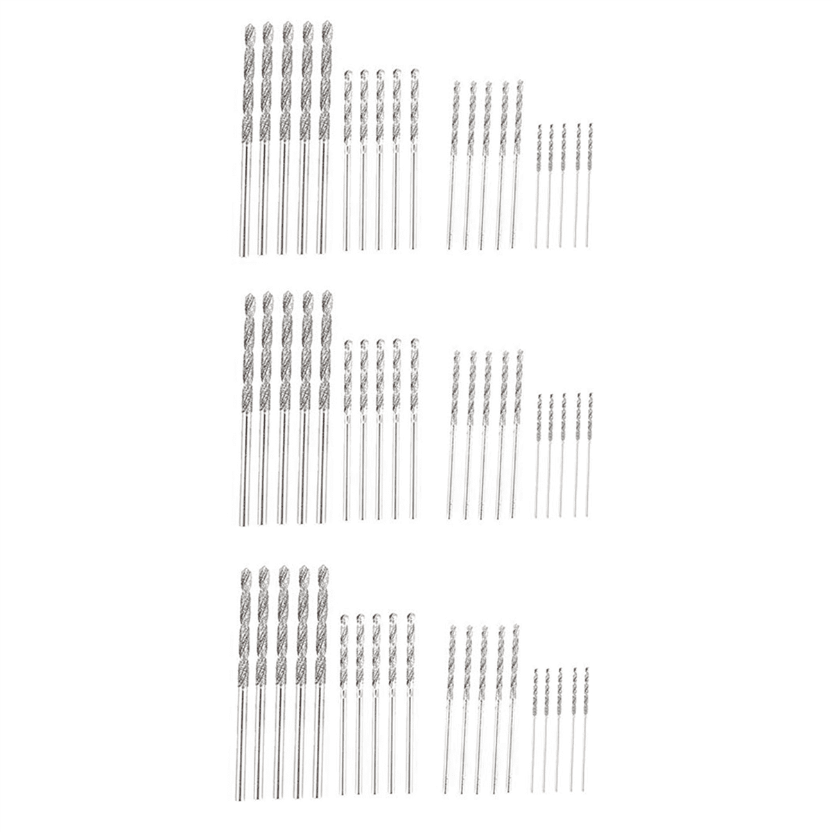 Diamond Drill Bit Set 60 Pieces 4 Sizes 1mm 1.5mm 2mm 2.5mm Twist Tip ...