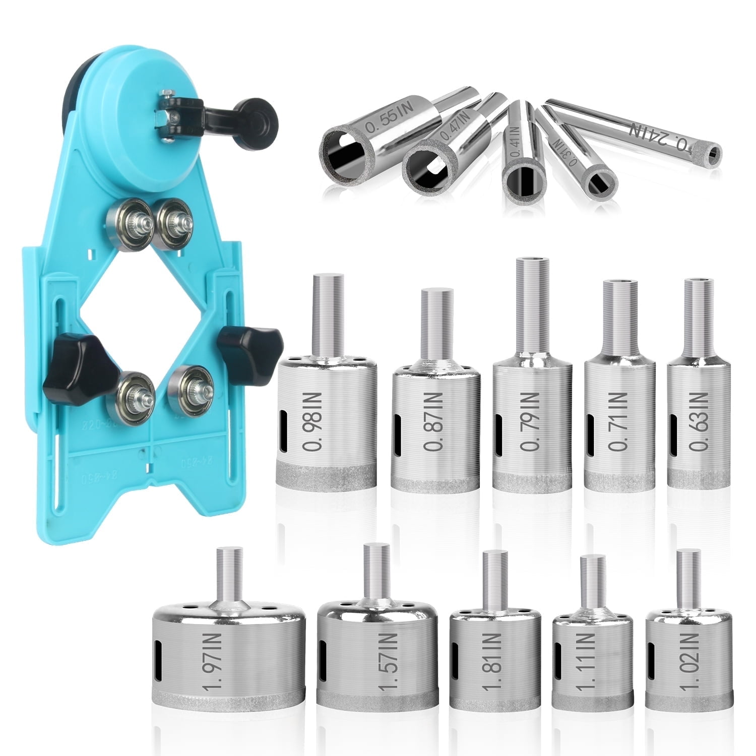 Diamond Drill Bit Tile Hole Saw Set 15 PCS Diamond Hole Saw Kit with ...