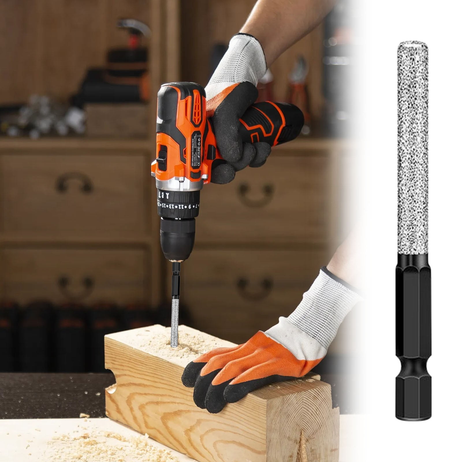 Diamond Drill Bits Set, Drilling and Grinding Tile Drill Bit, Granite ...