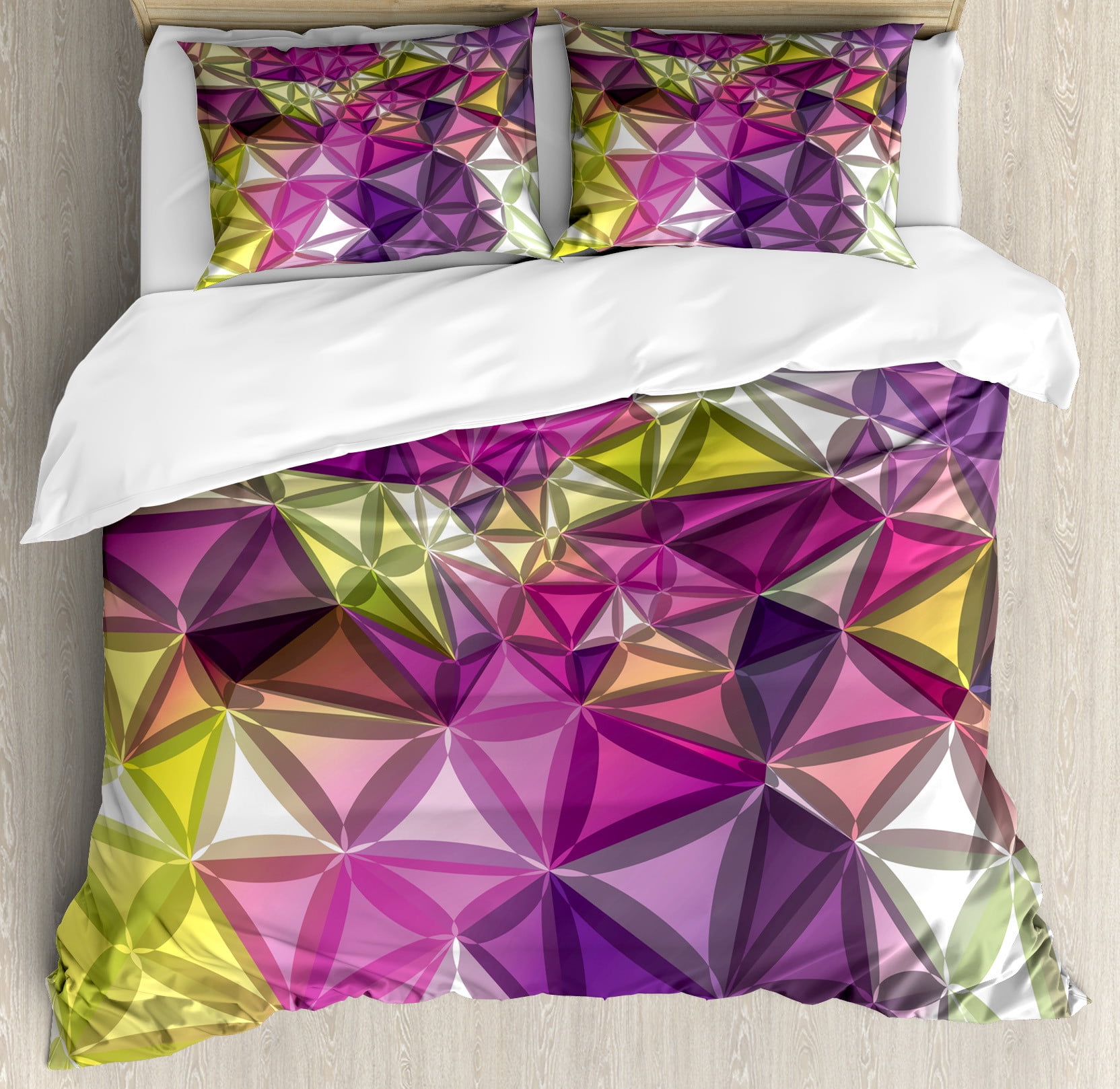 Diamond Duvet Cover Set, Abstract Ornate Gradient Different Size ...