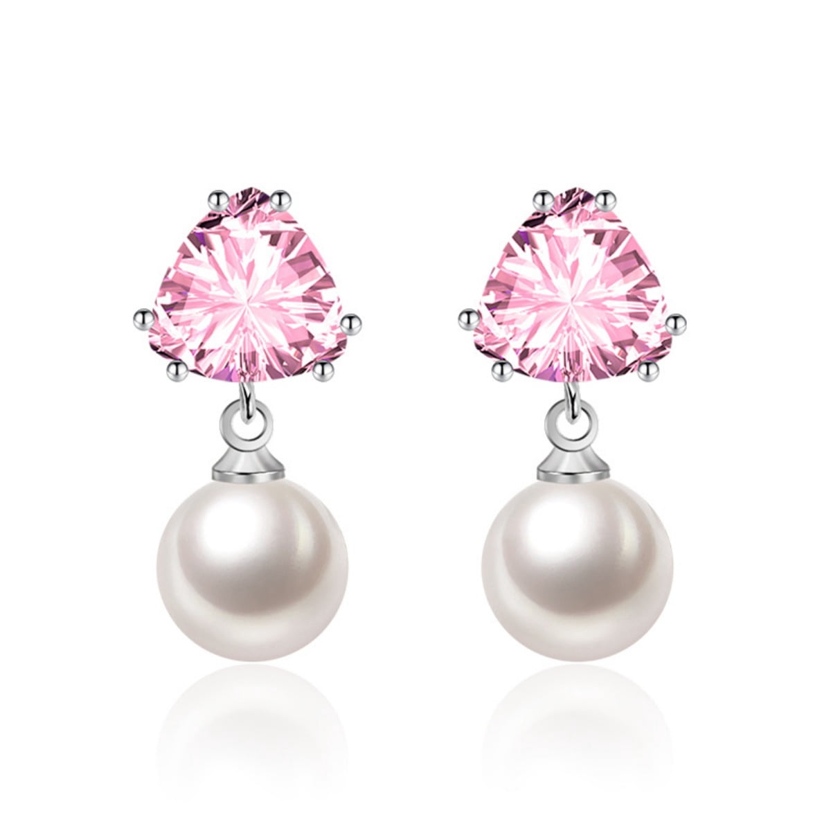 Diamond Earrings for Women Colored Pearl Earrings Triangle Jewelry for ...