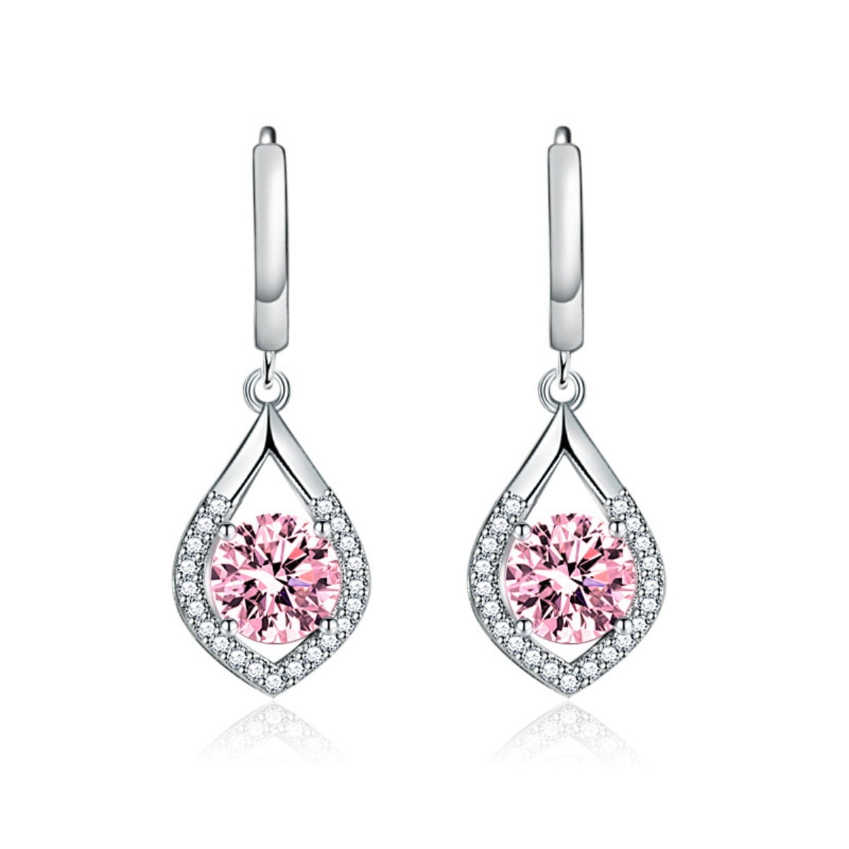 Diamond Earrings for Women Fishtail Ear Buckles Pink Diamond Earrings ...