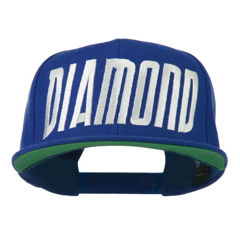 Diamond Embroidered 6 Panel Cap - Royal OSFM - Walmart.com