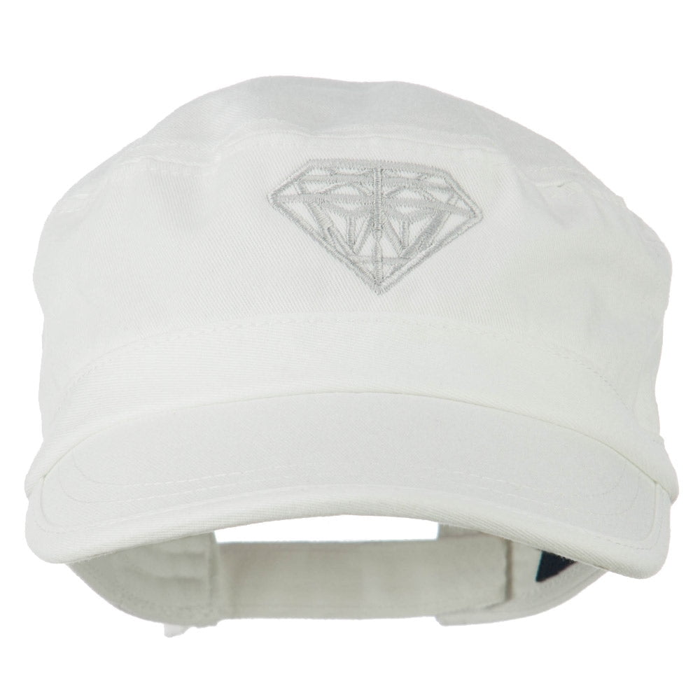 Diamond Embroidered Enzyme Army Cap - White OSFM - Walmart.com