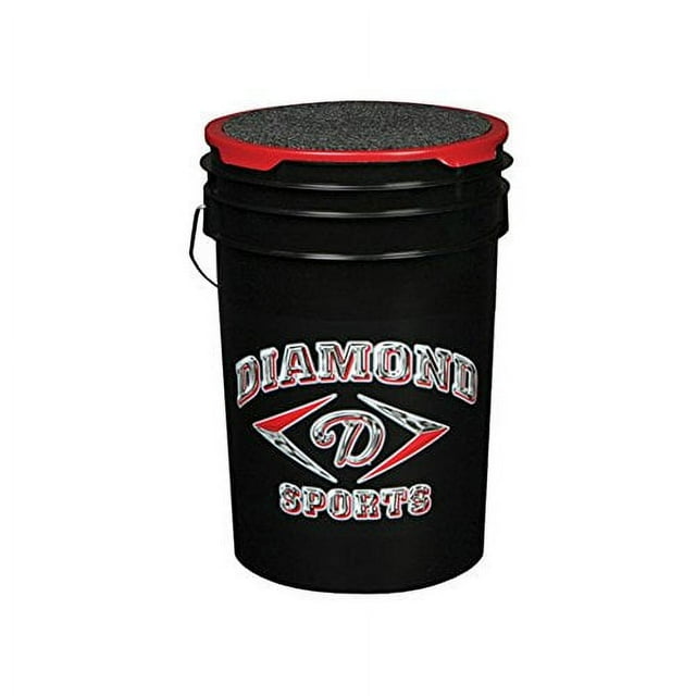 Diamond 6-Gallon Ball Bucket with Padded Lid for Baseball and Softball ...