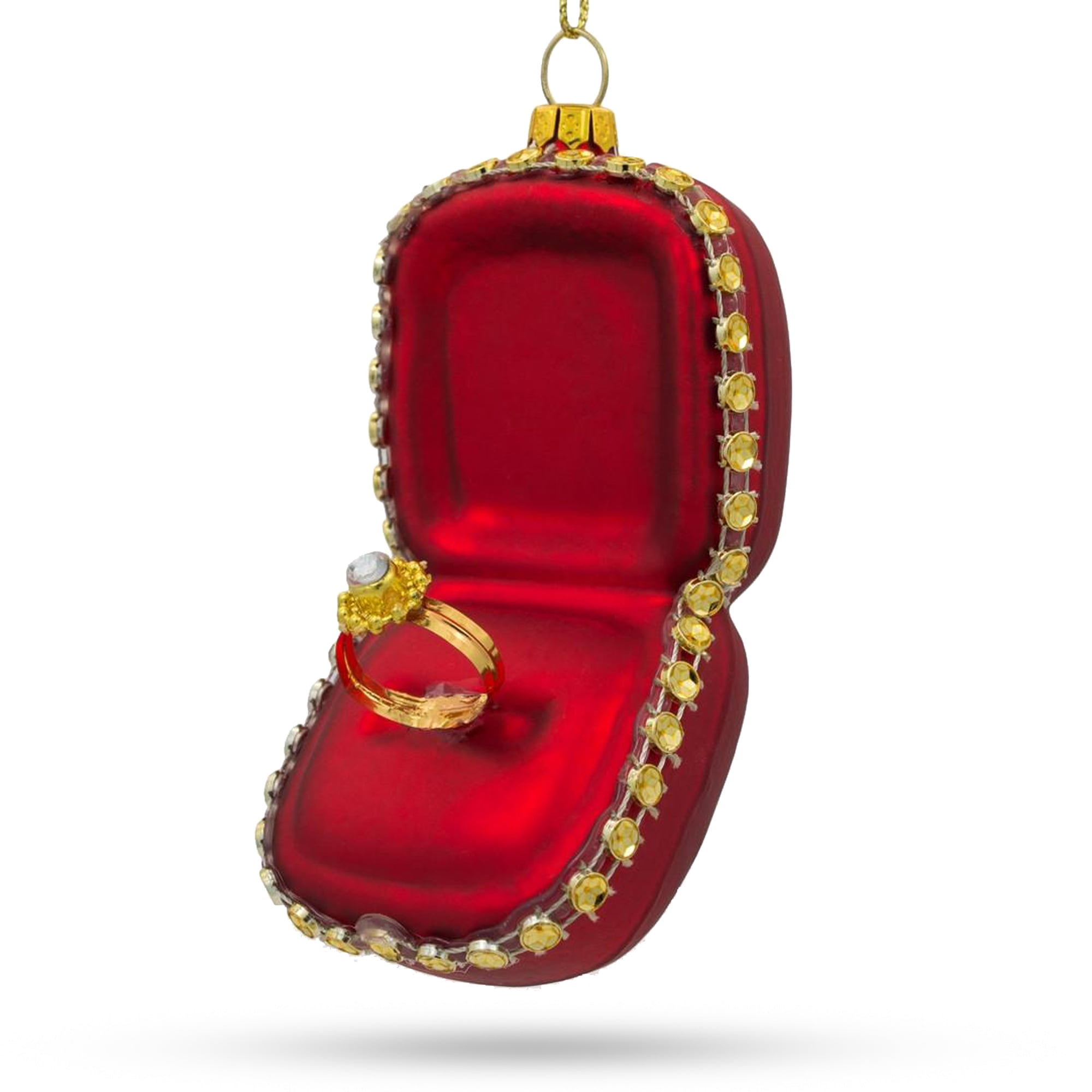 Diamond Engagement Ring -Blown Glass Christmas Ornament - Walmart.com