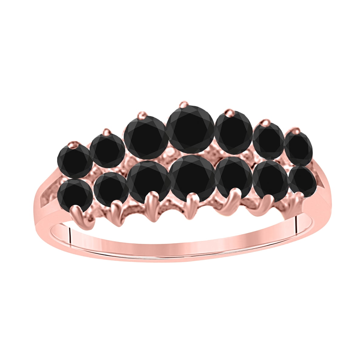 Diamond Engagement Ring For Women 1 Carat Round Shape Black Diamond ...