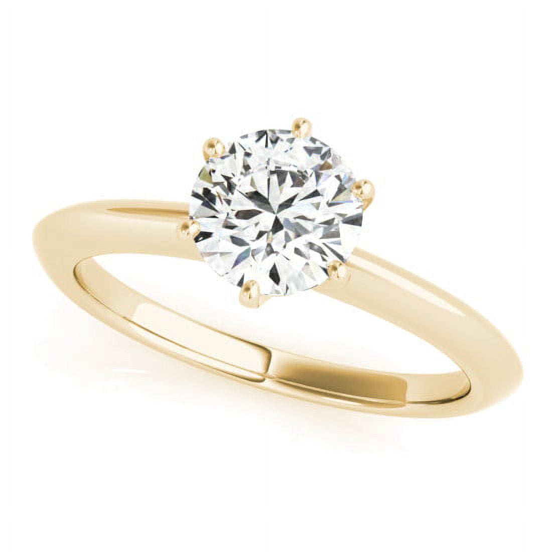 Diamond Engagement Ring set in 14K White, Yellow or Rose Gold with 1/2 Cttw of Natural Round ...