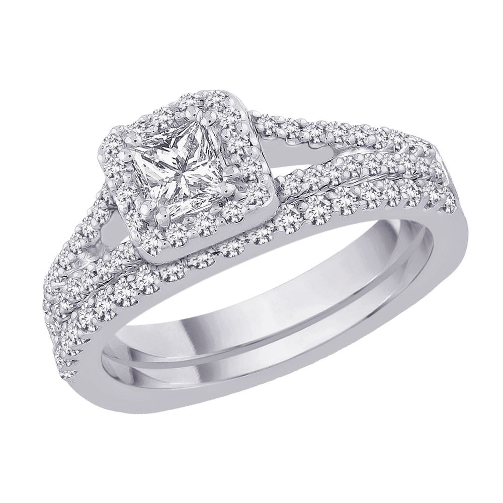 Diamond Engagement Ring with Matching Euro Band with Princess Cut ...