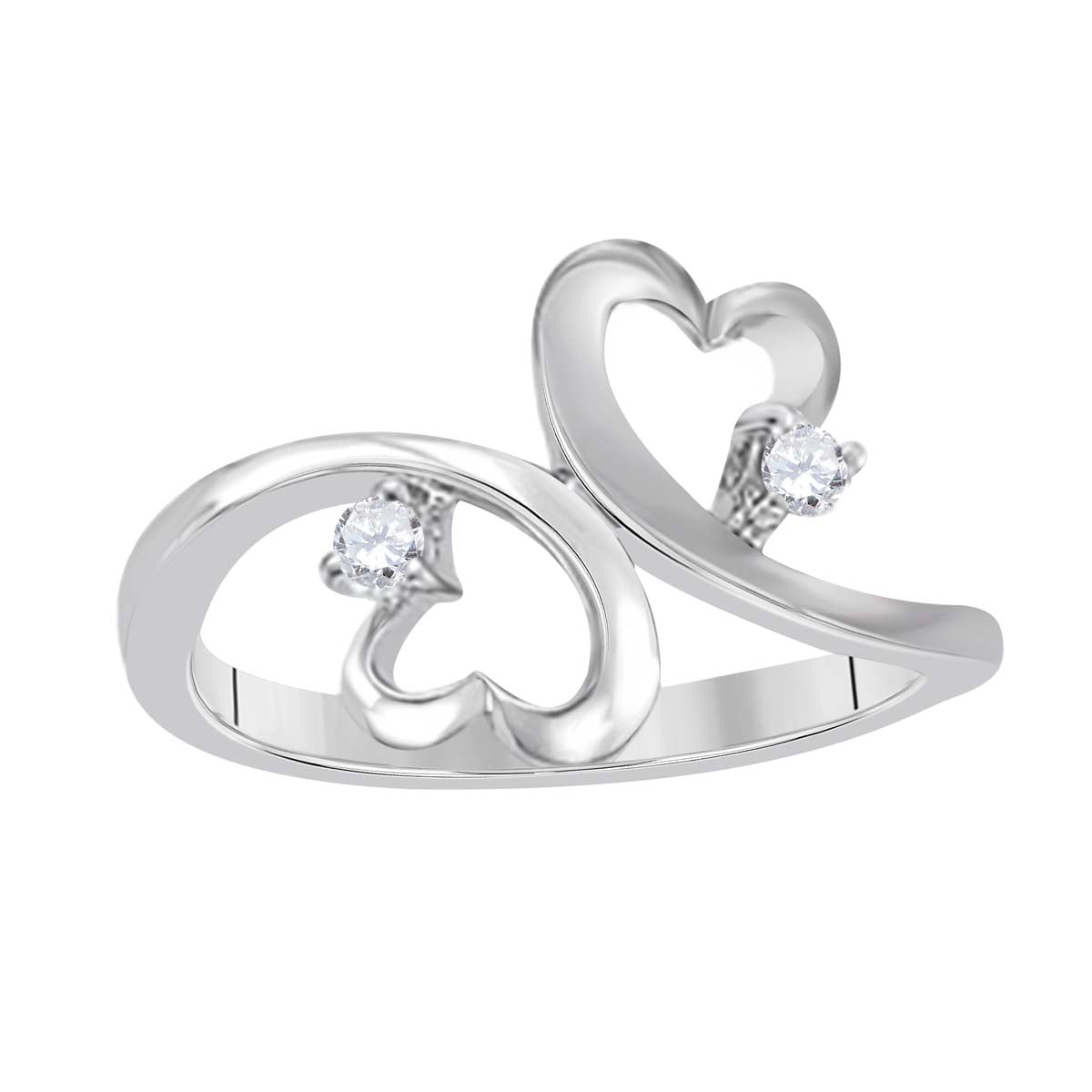Diamond Engagement Rings For Women 0.10 Carat Natural White Diamond Lightweight Heart Shape ...