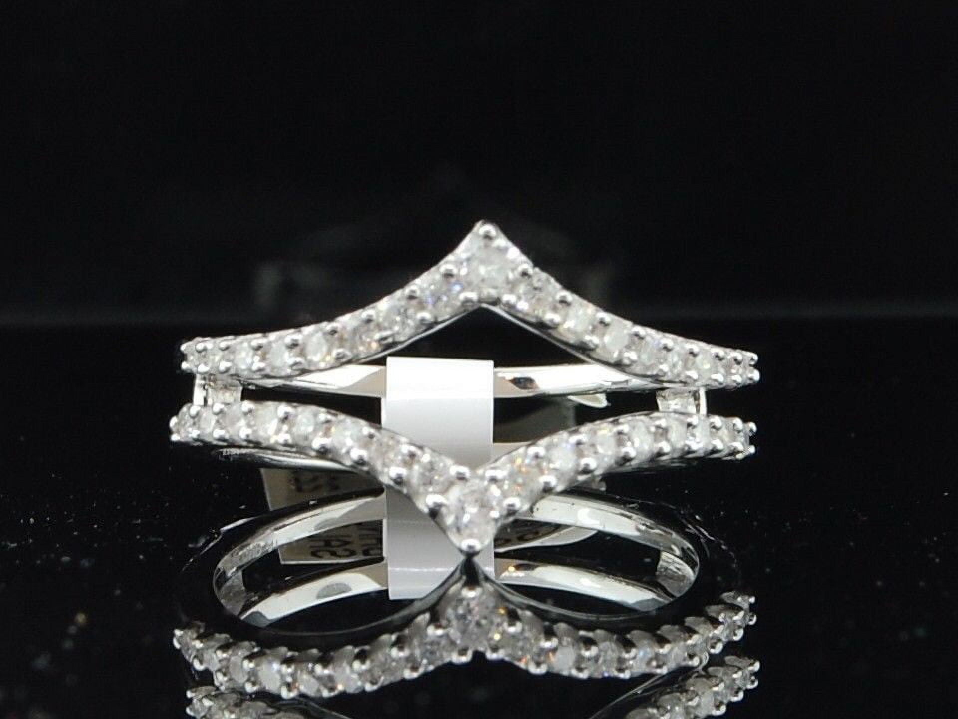 Diamond Enhancer Wrap Solitaire Engagement Ring 0.47 Ct 14K White Gold ...