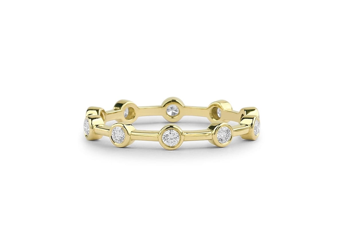 Diamond Eternity Band / Gold over Moissanite ring Full Eternity ...