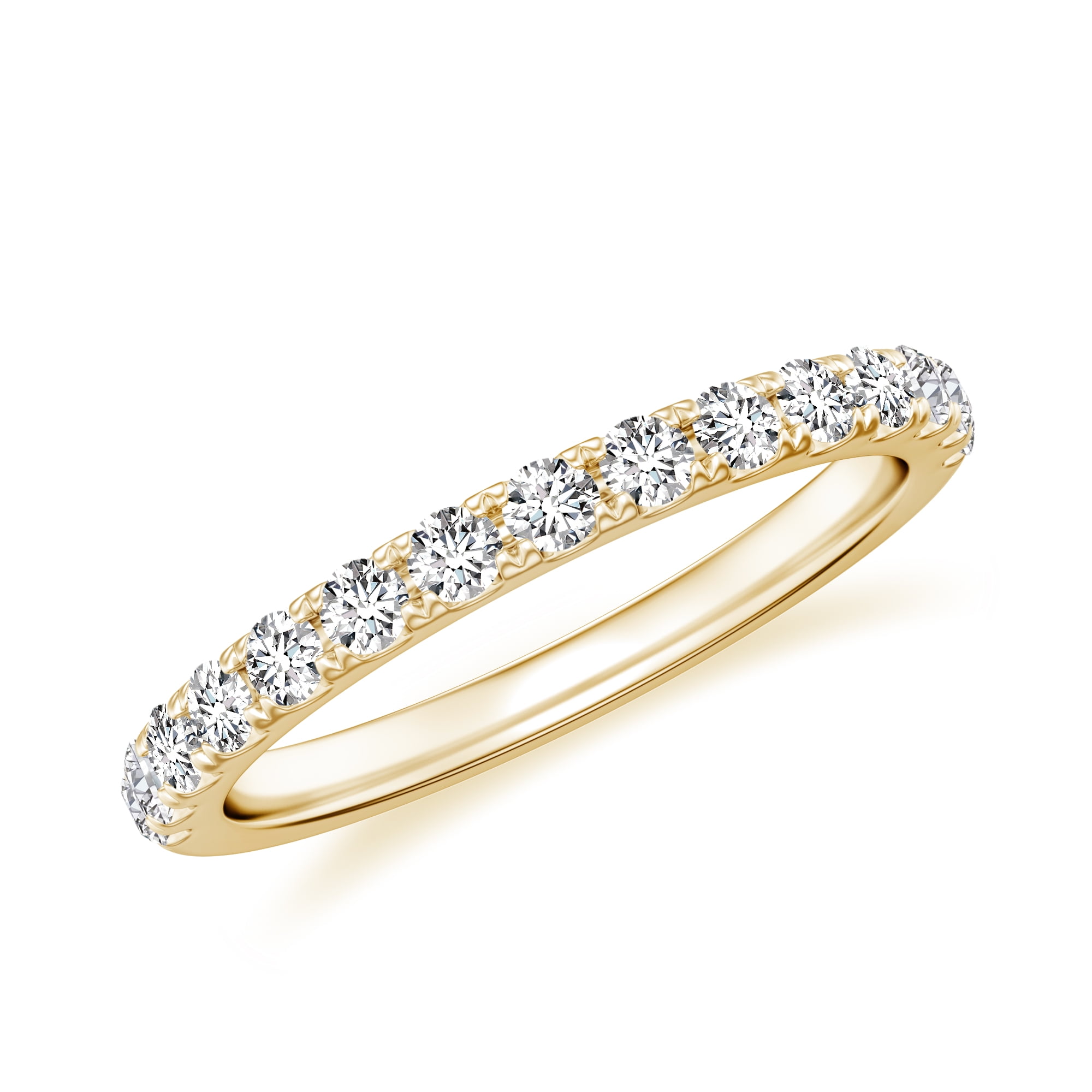 Diamond Eternity Band Ring for Women Yellow Gold Plated Solid 925 ...