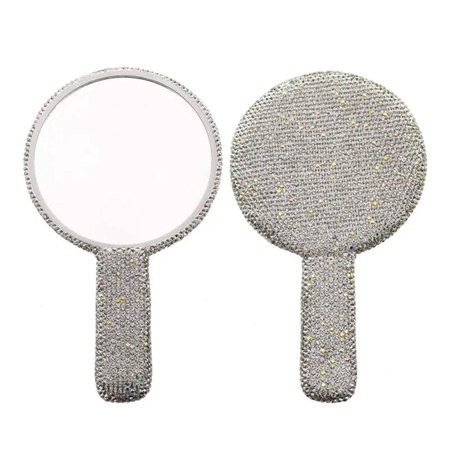 Diamond Eyelash Extensions Handheld Mirror Round Square Heart Shape Spa ...