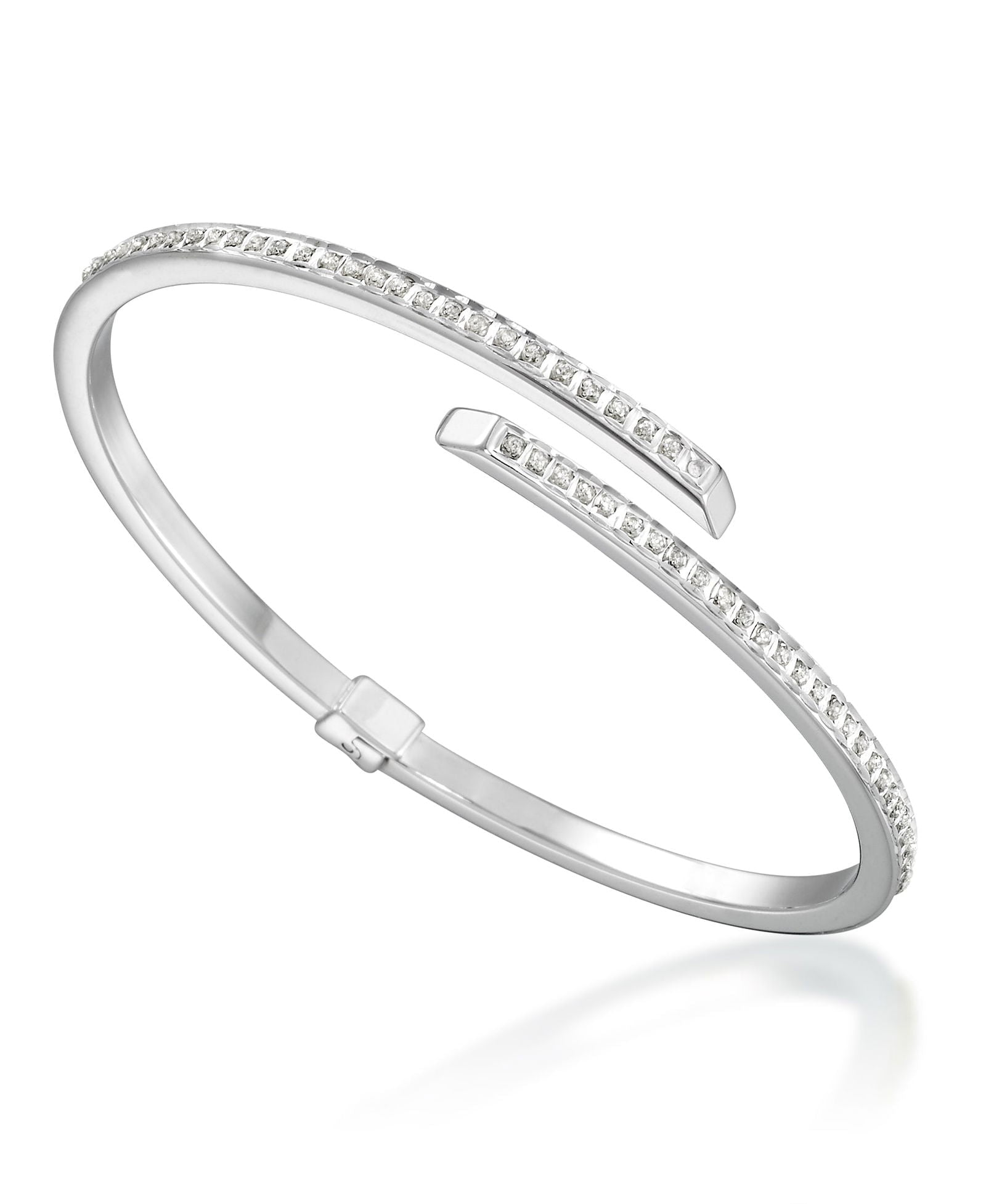 Diamond Fascination® Diamond Accent Bypass Hinged Bangle Bracelet ...